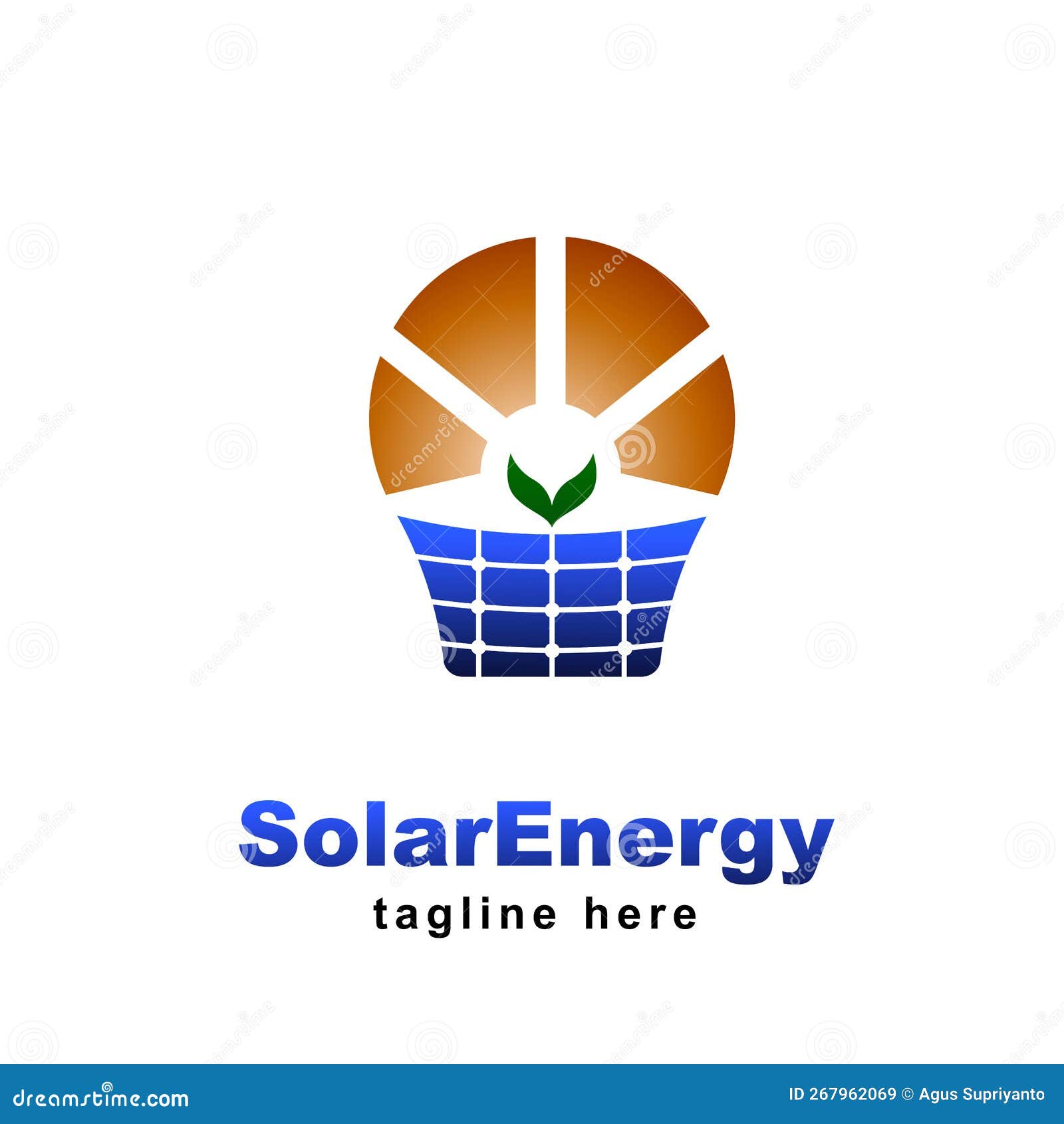 Solar Energy Logo with Panel Light Bulb Shape. Renewable Green Energy ...