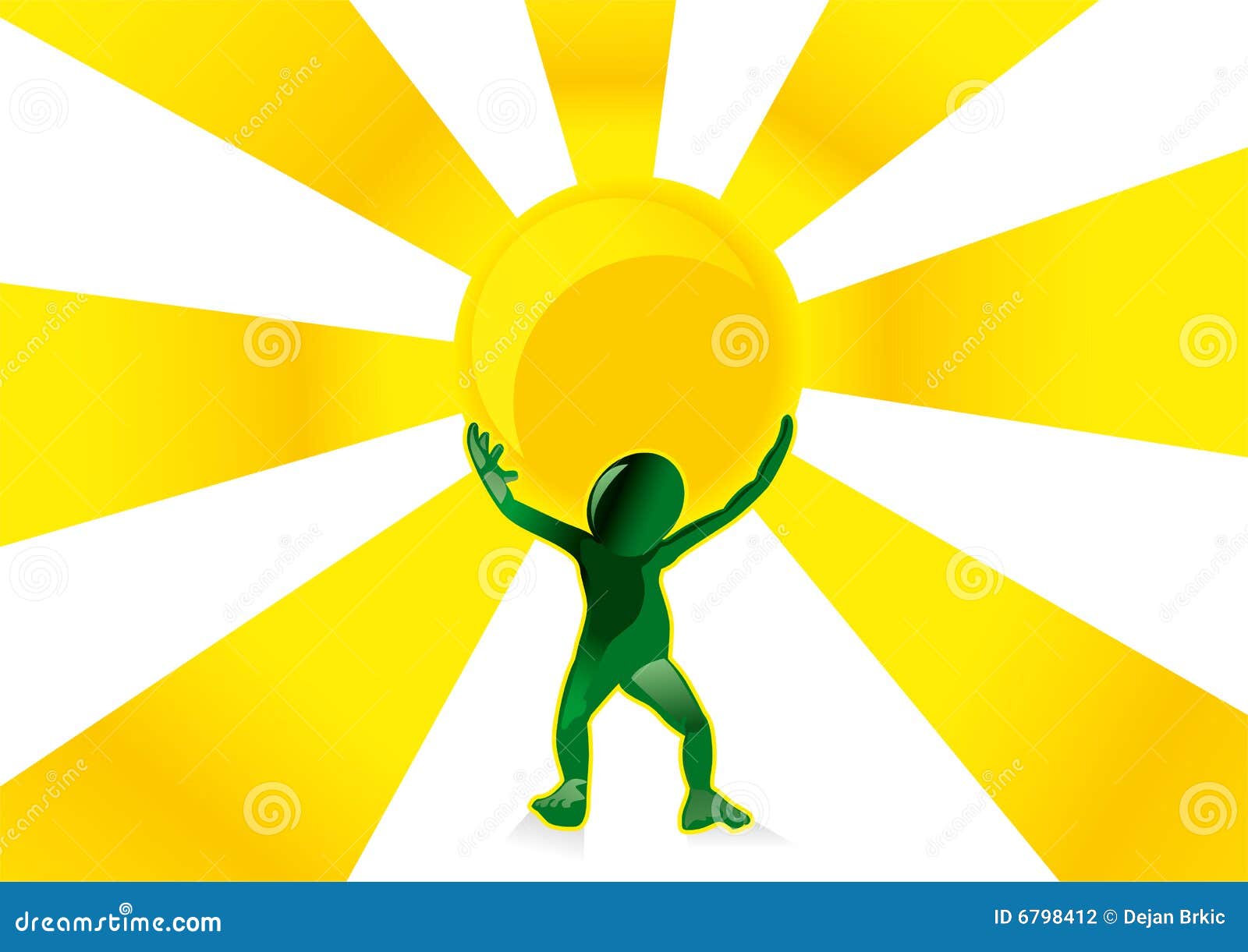 Solar Energy Man stock vector. Illustration of green, artistry - 6798412