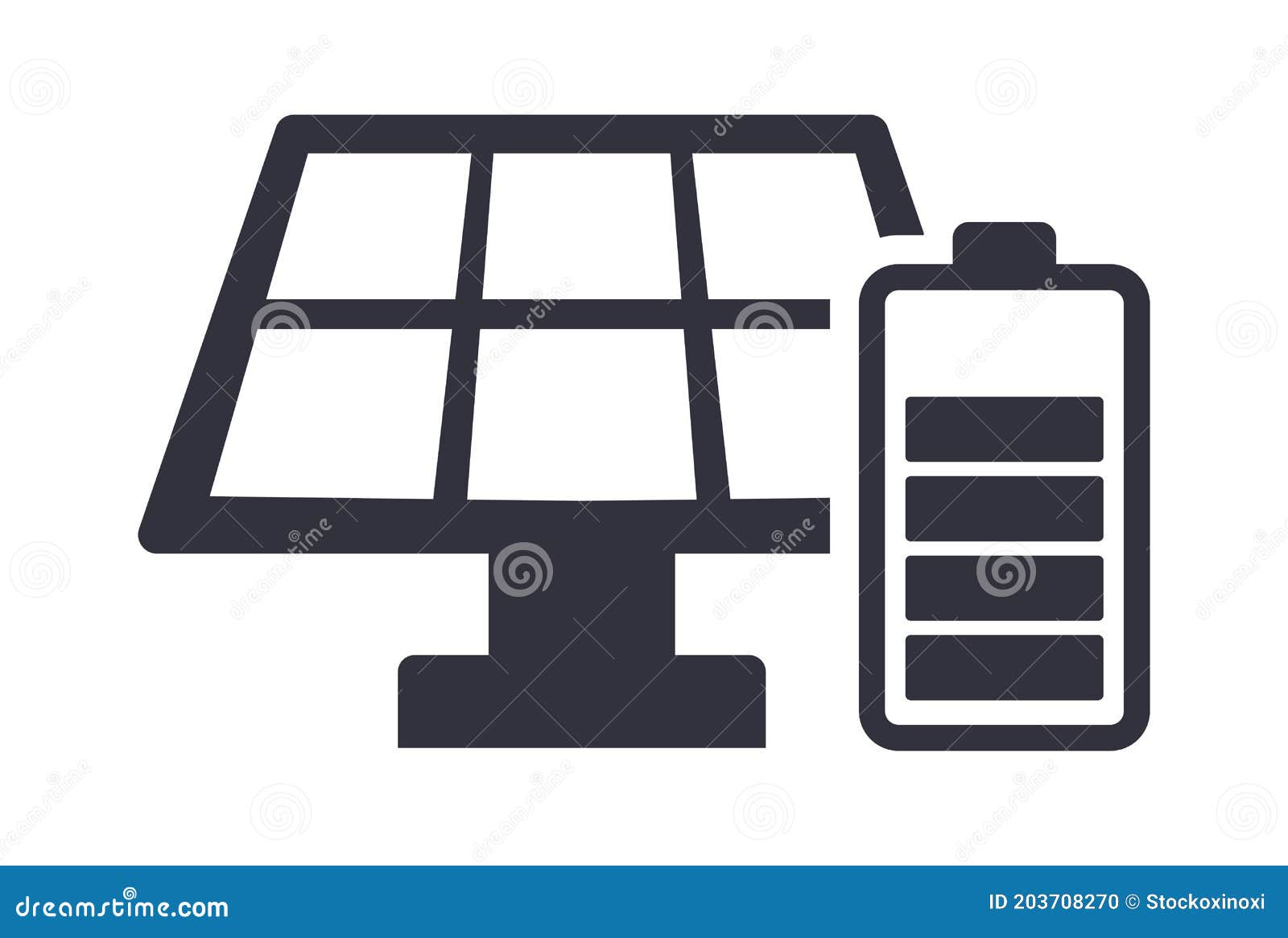 Solar Energy Panel Battery Charging Vector Icon Stock Vector ...