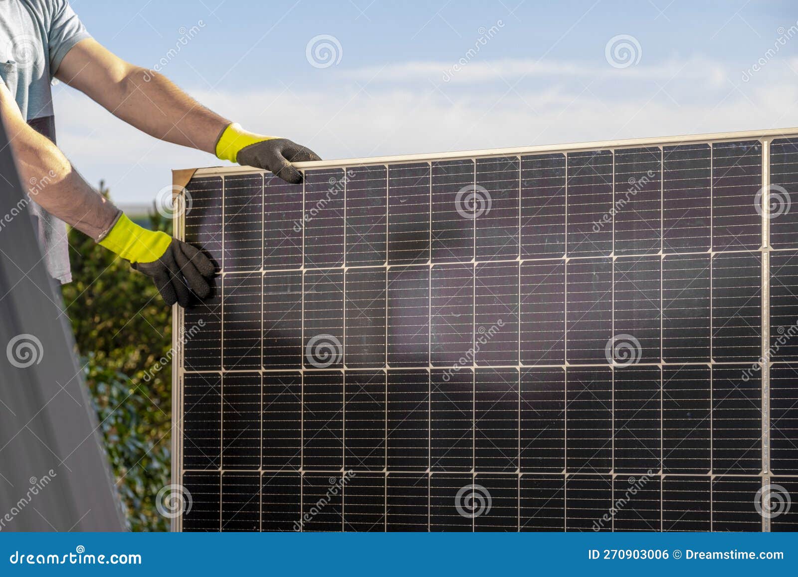 Fitting Solar Panels To Roof Royalty-Free Stock Photo | CartoonDealer ...