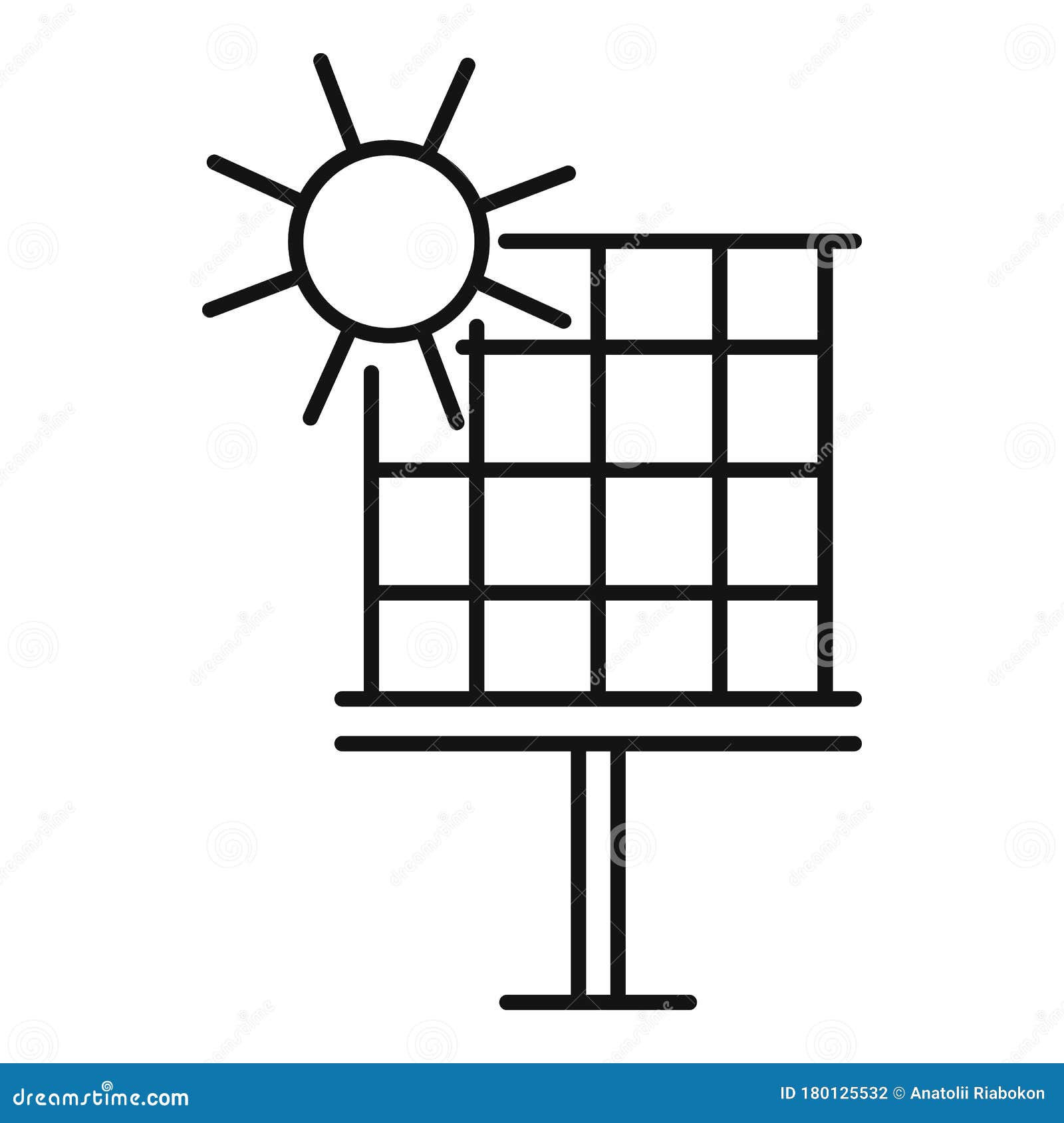 Solar Energy Panel Icon, Outline Style Stock Vector - Illustration of ...