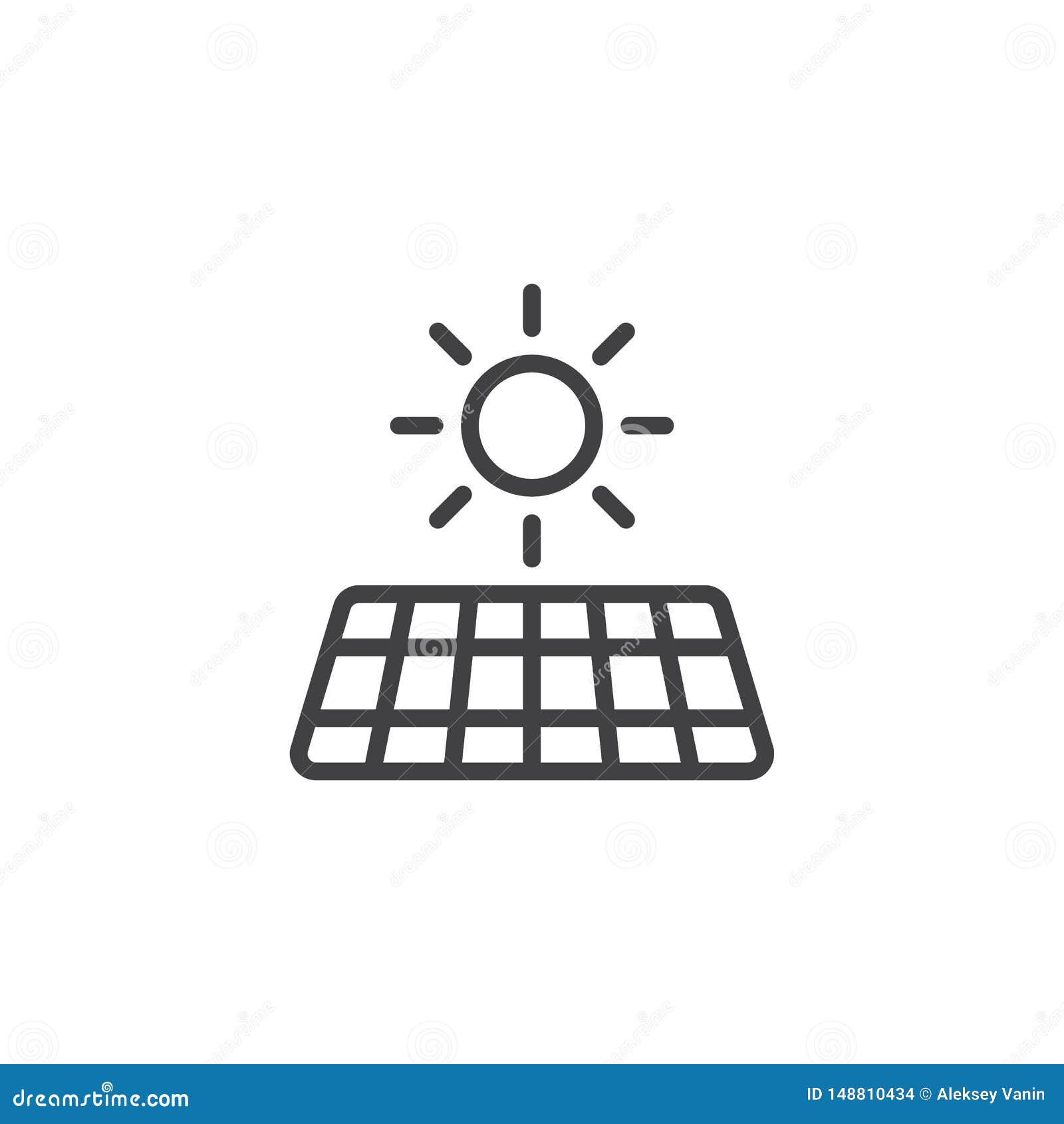 Solar Energy Panel Line Icon Stock Vector - Illustration of pictogram ...