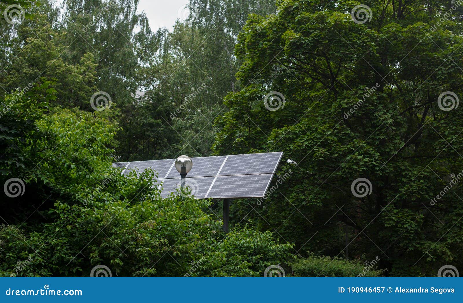 Solar Energy Panel in Public Park. Renewable Energy Source Stock Image ...