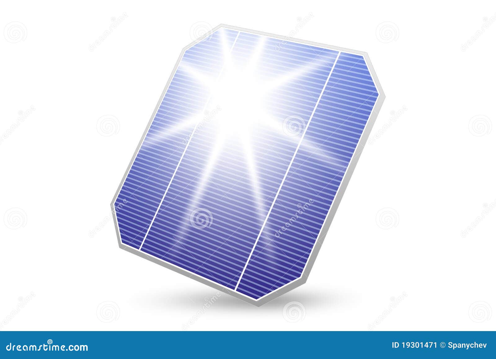 Solar Energy Panel with Sun Reflection Isolated Stock Illustration ...