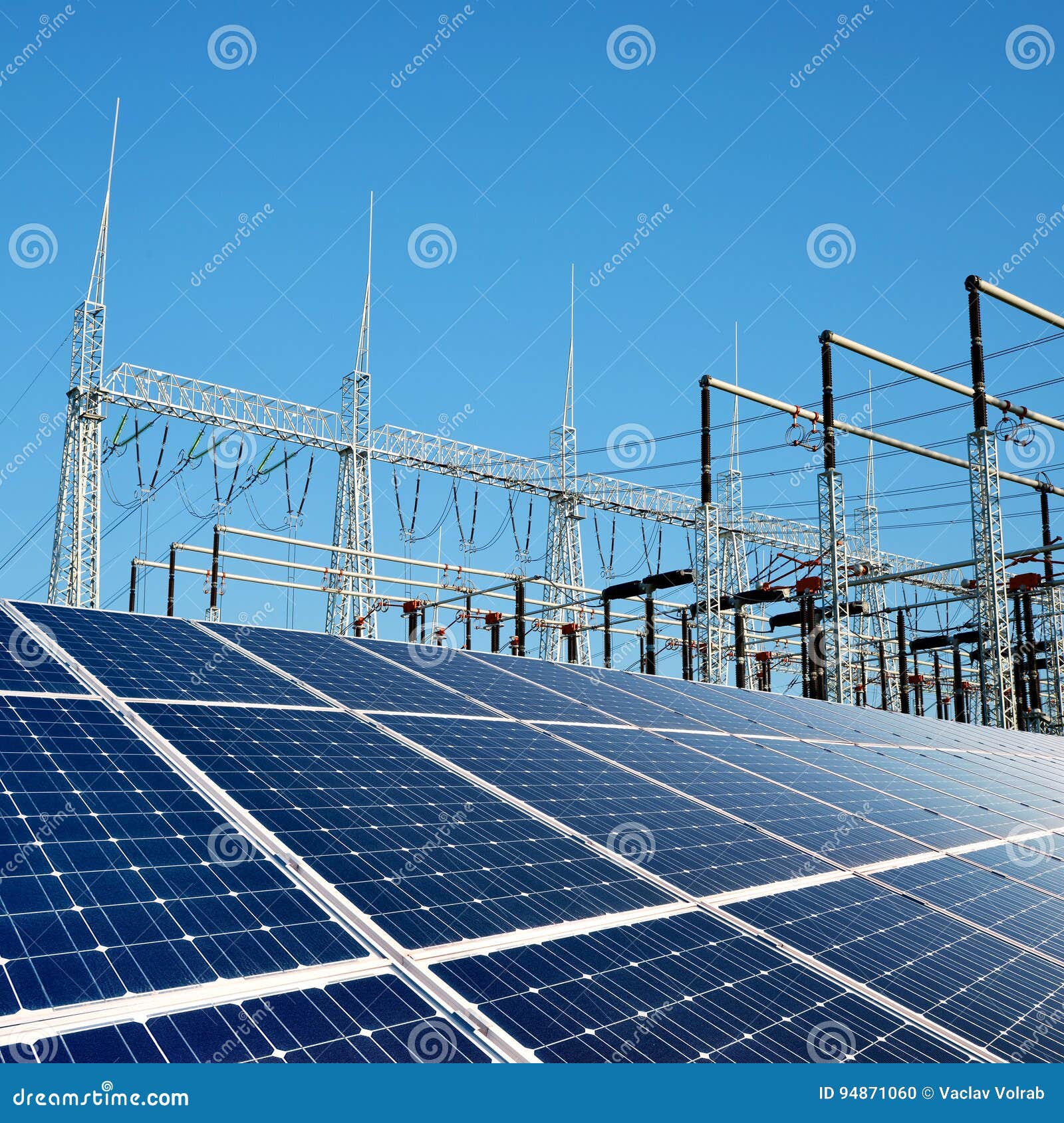 Solar energy panels. stock photo. Image of renewable - 94871060