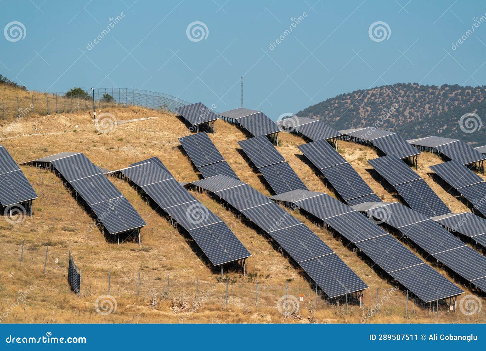 Solar Energy Panels Installed in the Fields Stock Image - Image of ...