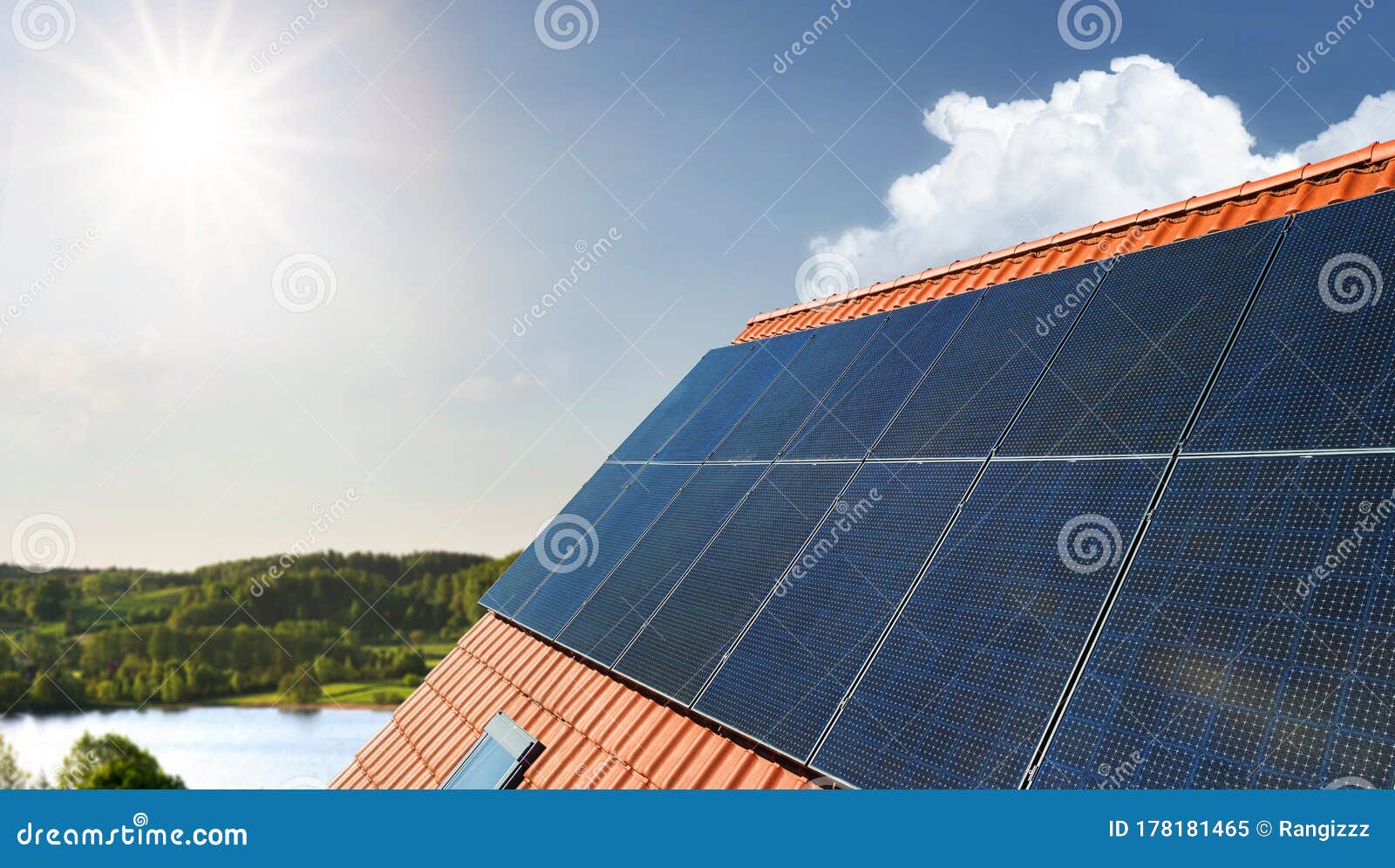Solar Energy Panels at the Rooftop Stock Image - Image of environmental ...