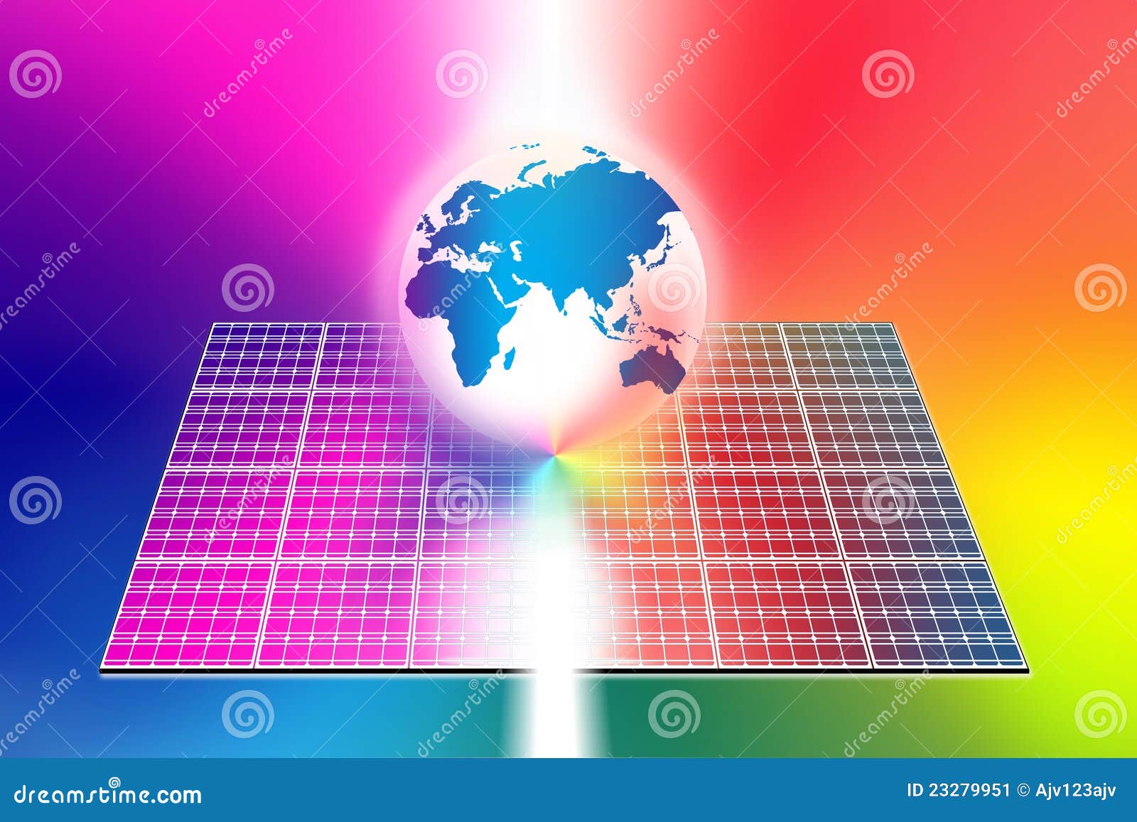 Solar energy panels world stock illustration. Illustration of panels ...