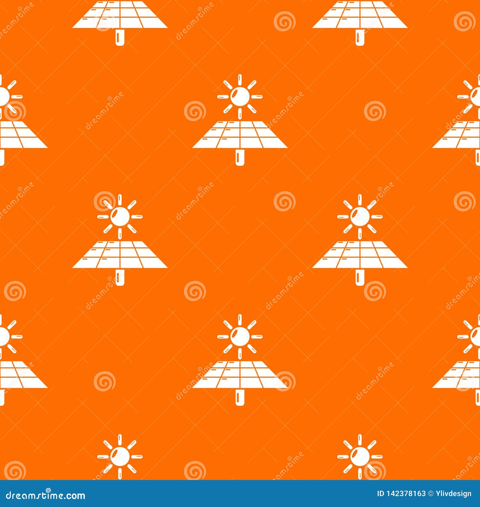 Solar Energy Pattern Vector Orange Stock Vector - Illustration of ...