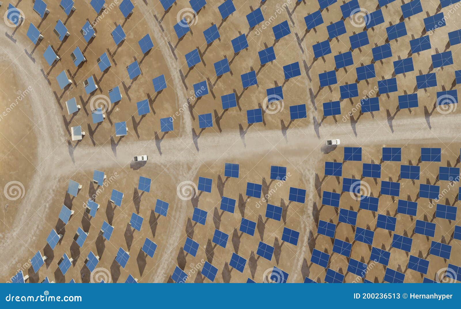 Solar Energy Plant With A Circular Array Of Collectors. Clean Energy ...