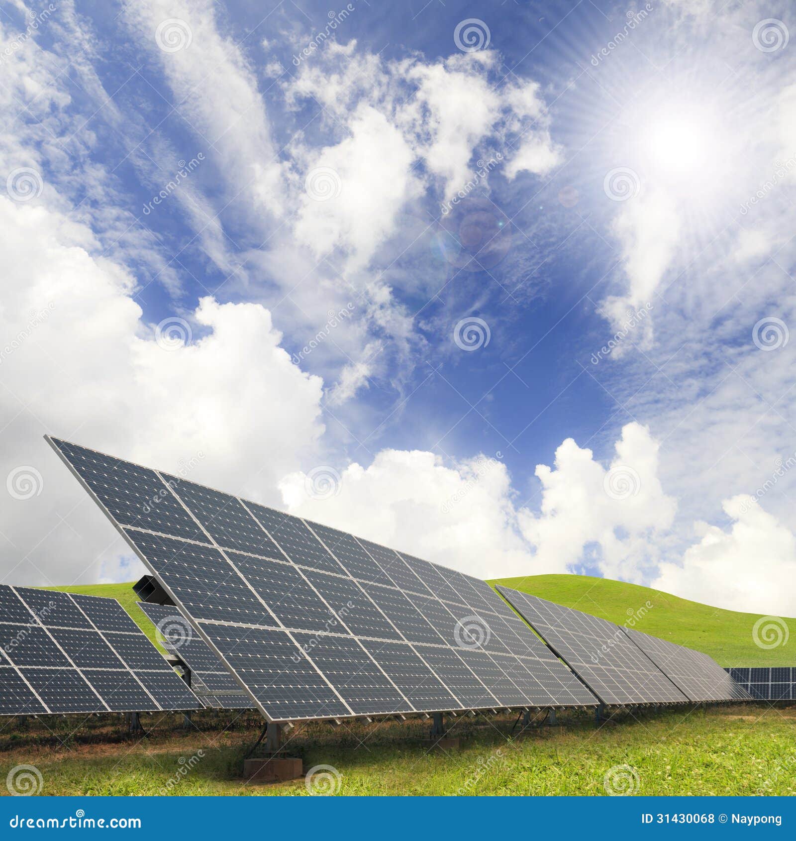 Solar energy plants stock photo. Image of energy, clouds - 31430068