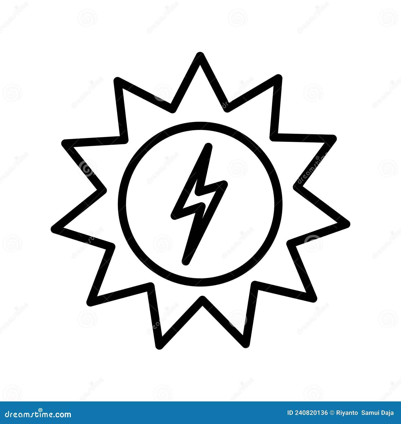 Solar Energy Black and White Icon Illustration Stock Vector ...