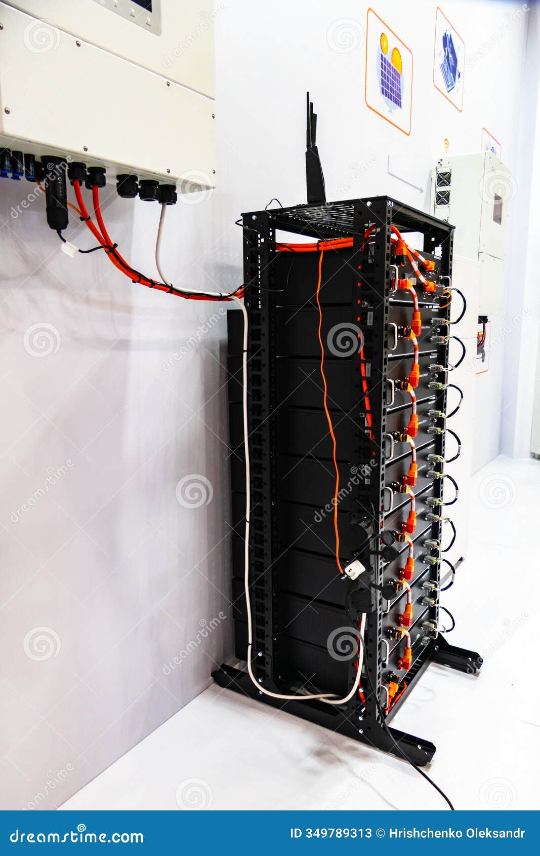 Solar Energy Storage Systems with Hybrid Inverters Stock Image - Image ...