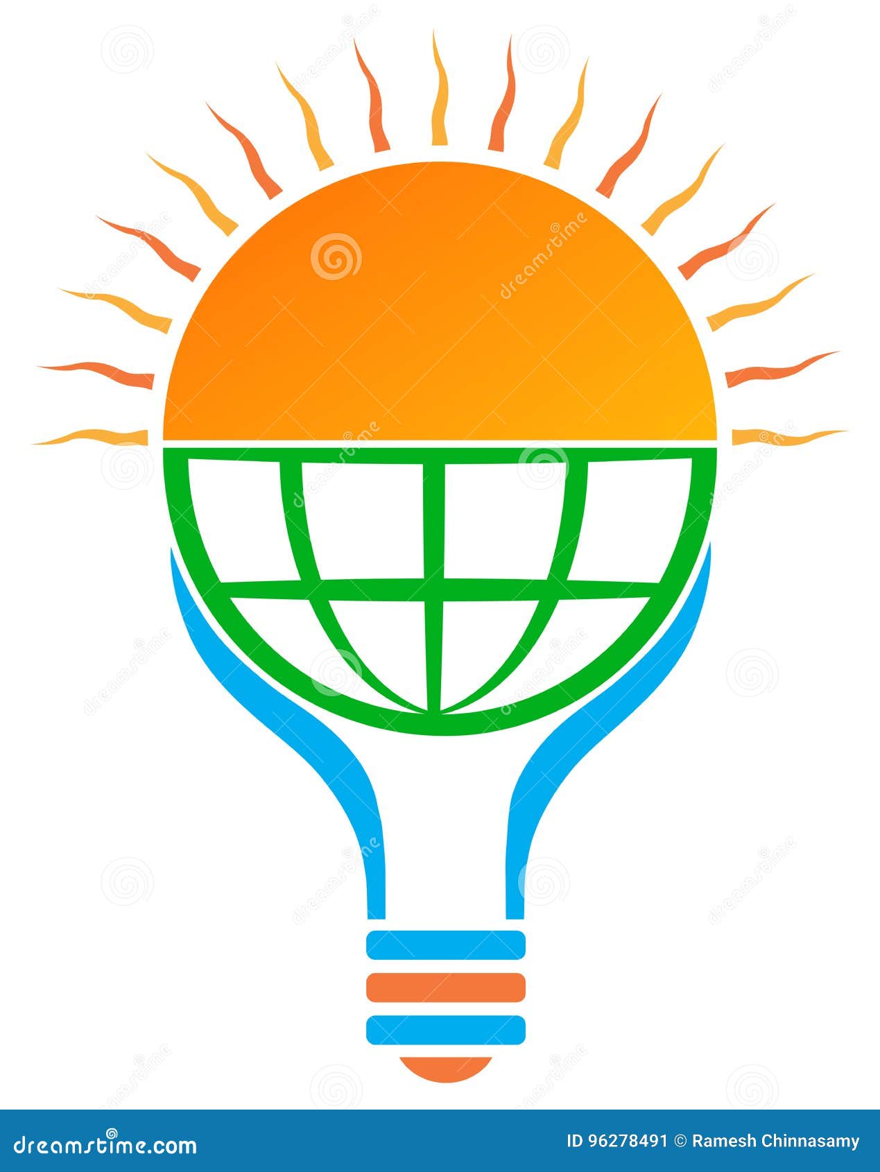 Solar Energy Sun Light Bulb Logo Stock Vector - Illustration of ...