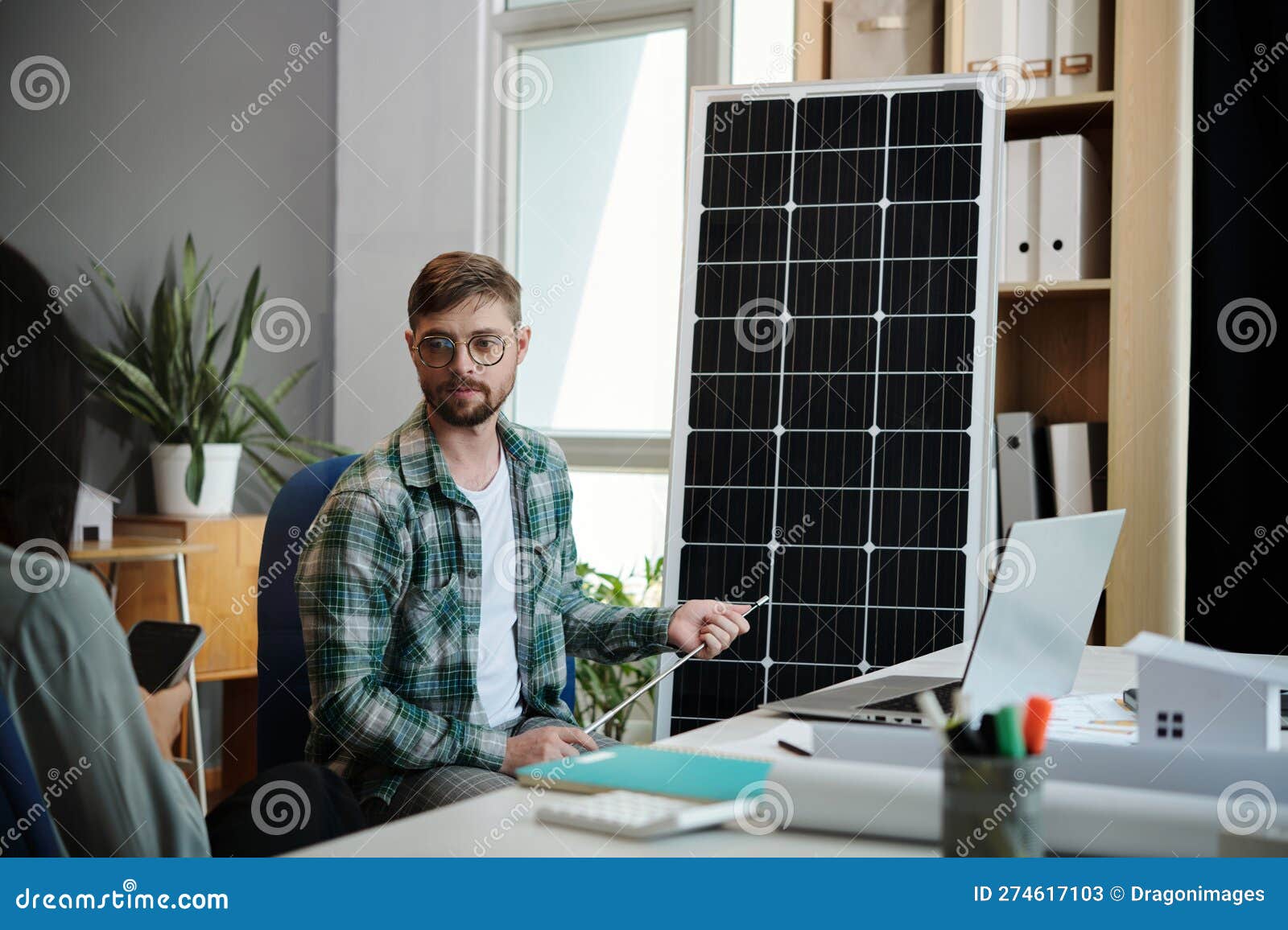 Solar Engineer Talking To Client Stock Image - Image of expertise ...