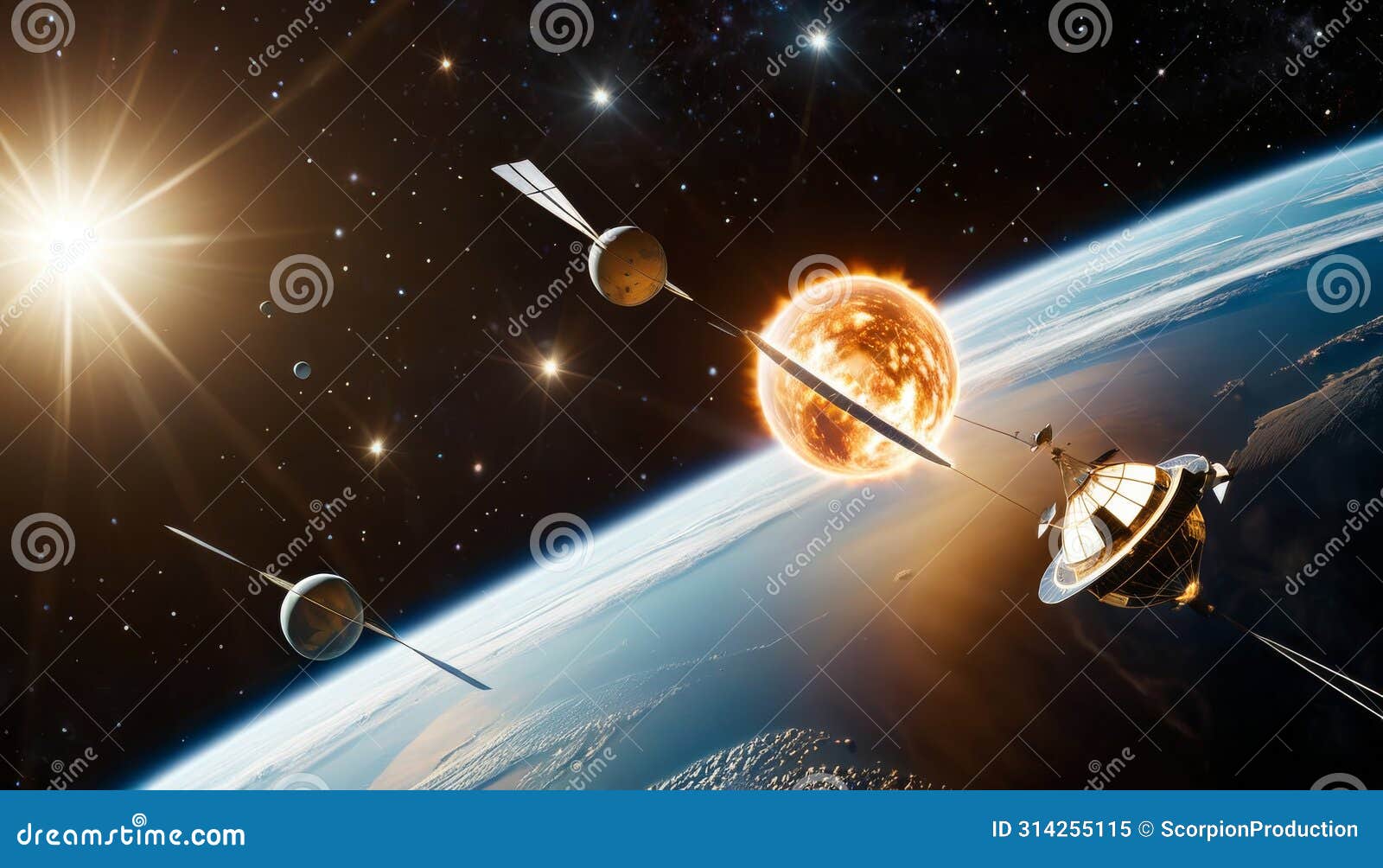 Solar Exploration Satellite Stock Image - Image of space, probe: 314255115
