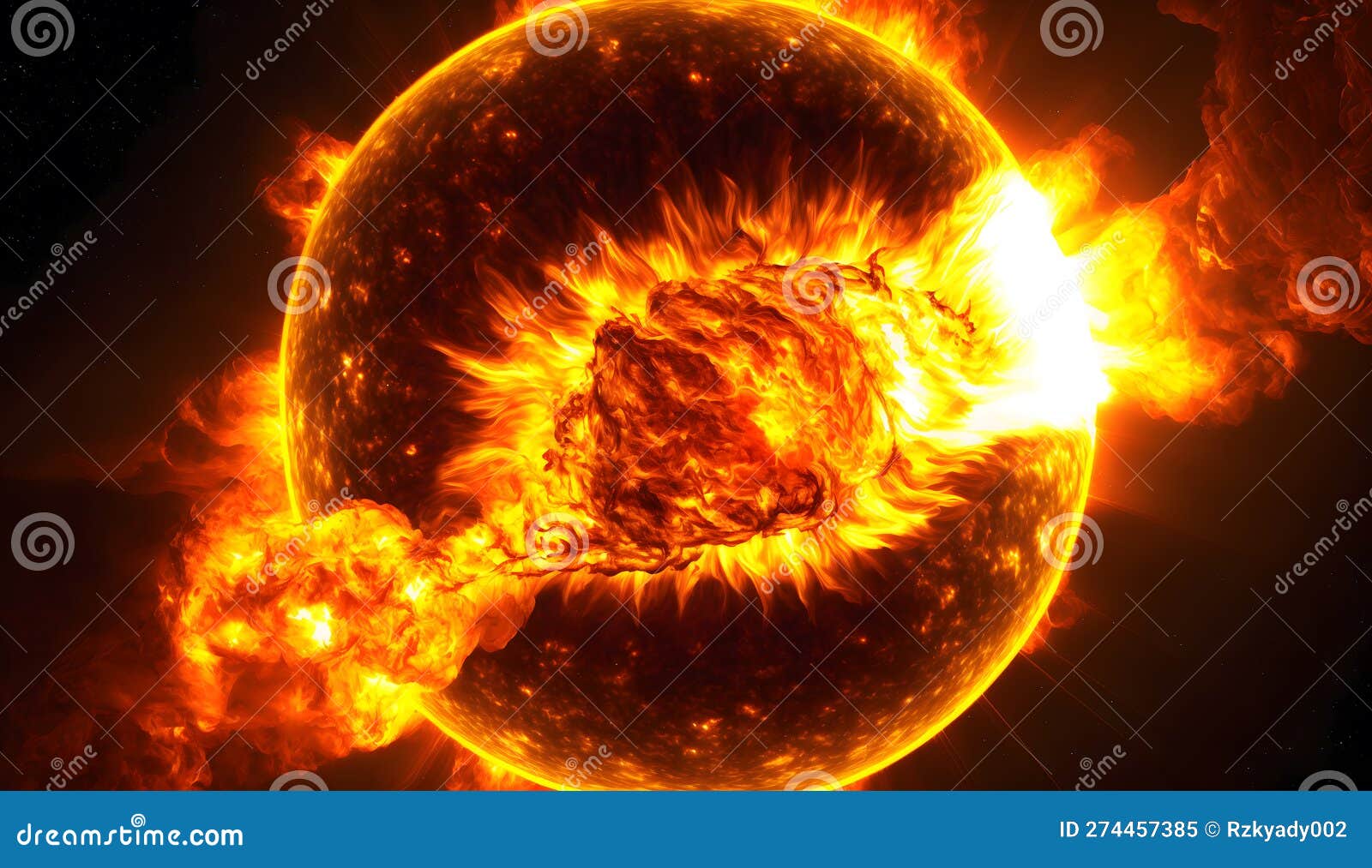 Solar Explosions Also Known As Solar Flares or Corona Stock ...