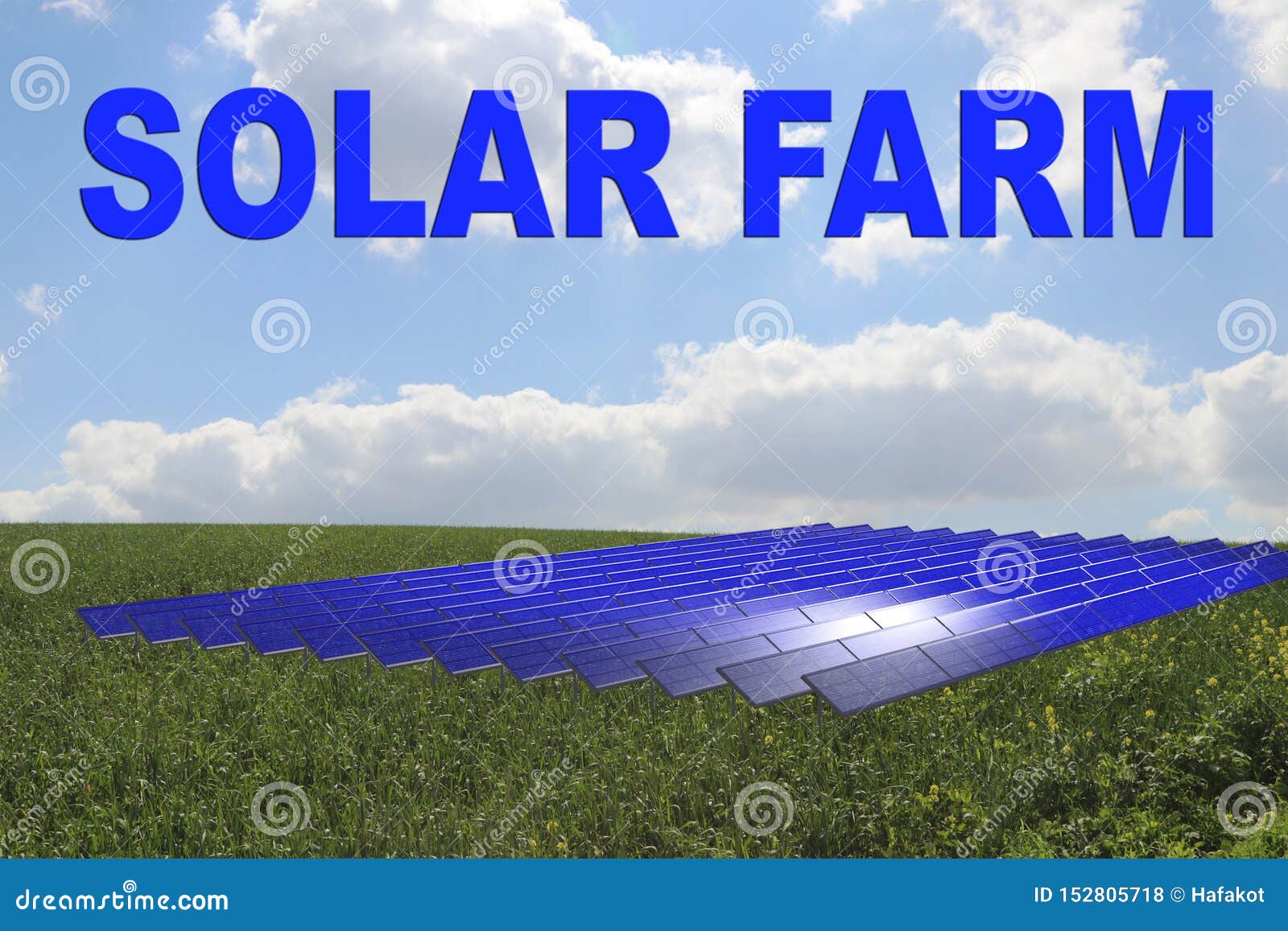 SOLAR FARM concept stock illustration. Illustration of power - 152805718