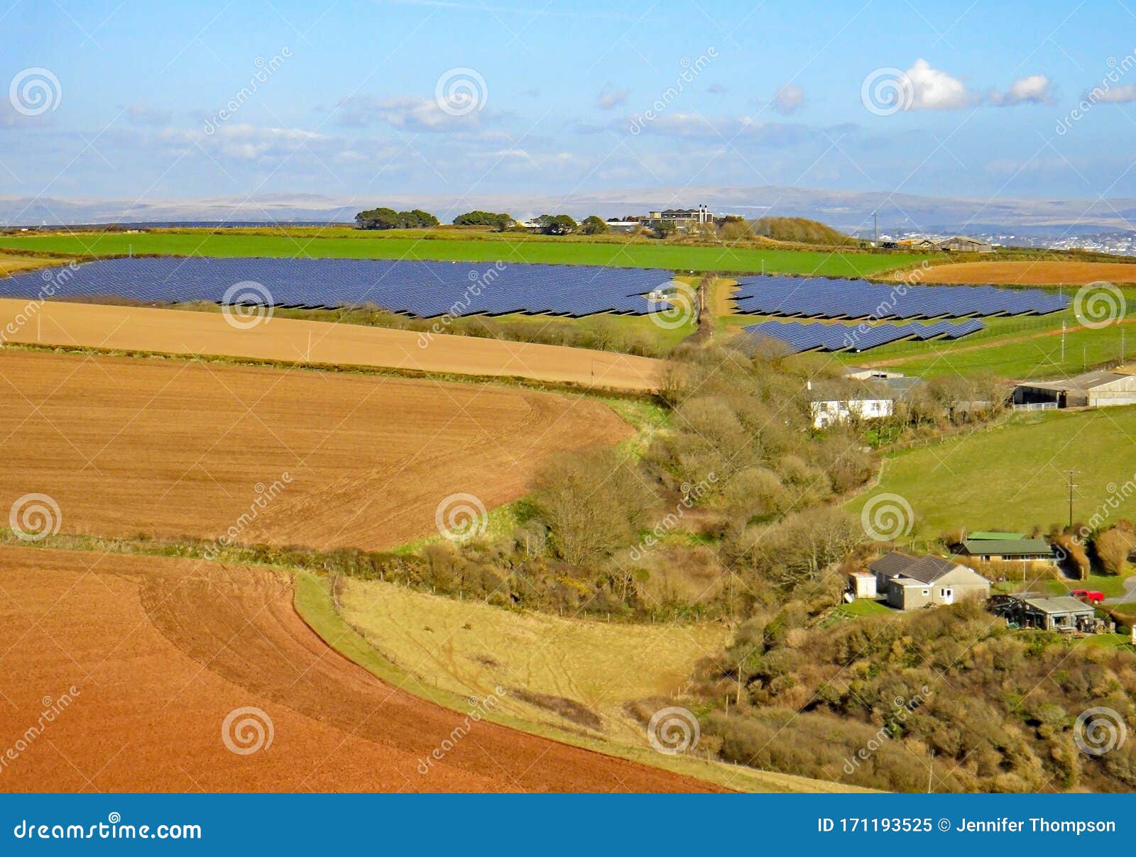 Solar Farm on the Rame Peninsular, Cornwall Stock Image - Image of ...