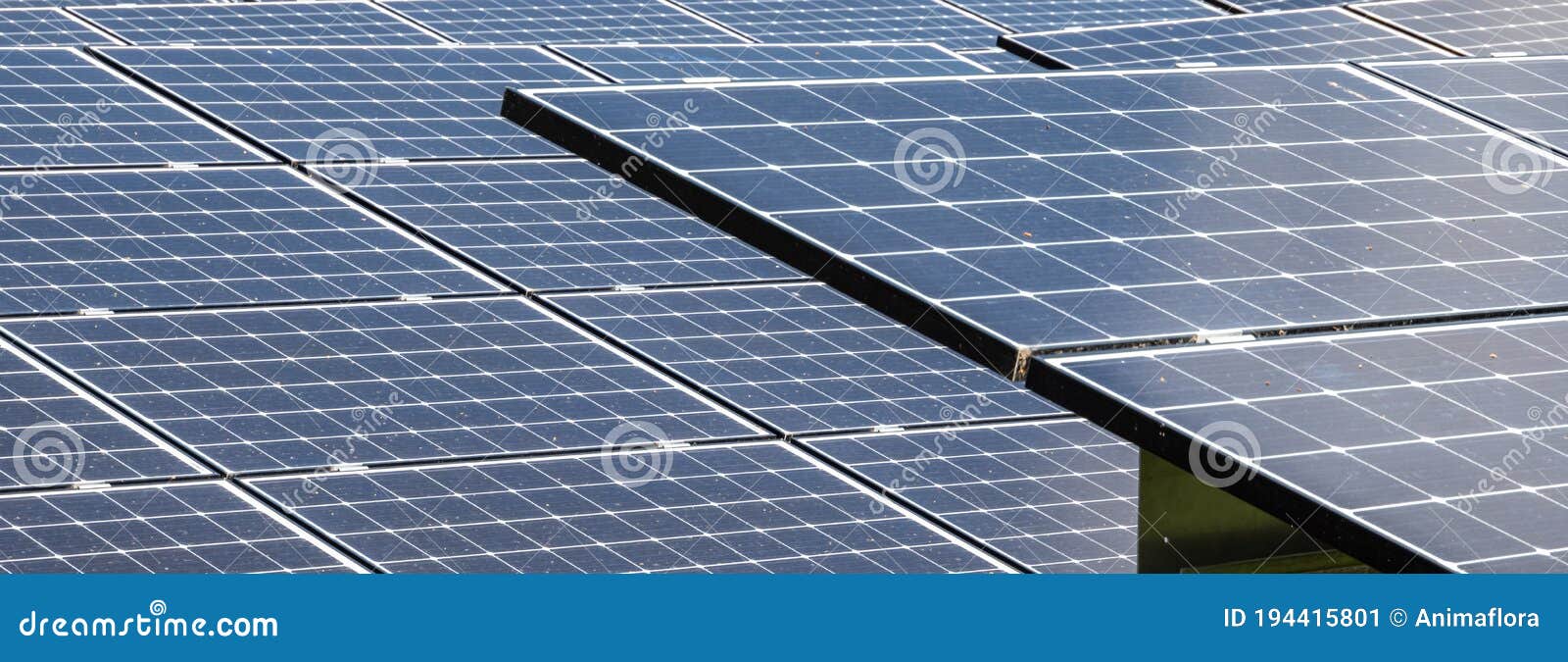 Solar Field Solar Panel Panorama Stock Image - Image of solar, electric ...
