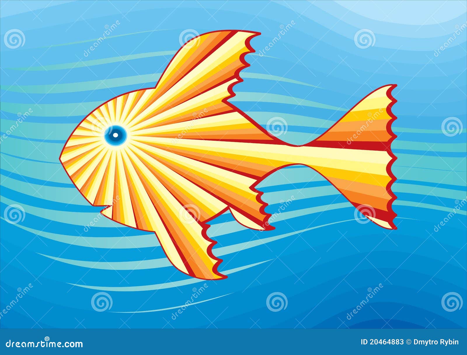 Solar fish in the sea 3 stock vector. Illustration of blue - 20464883