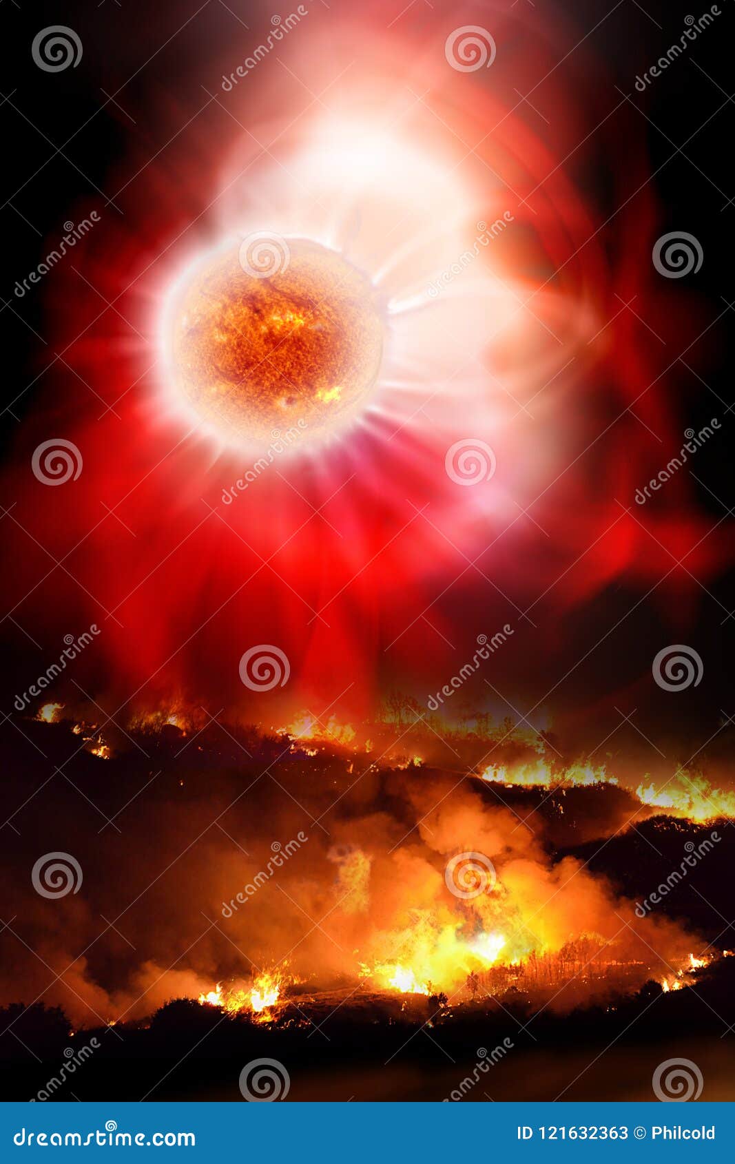 Solar Flare Devastation stock illustration. Illustration of explosions ...