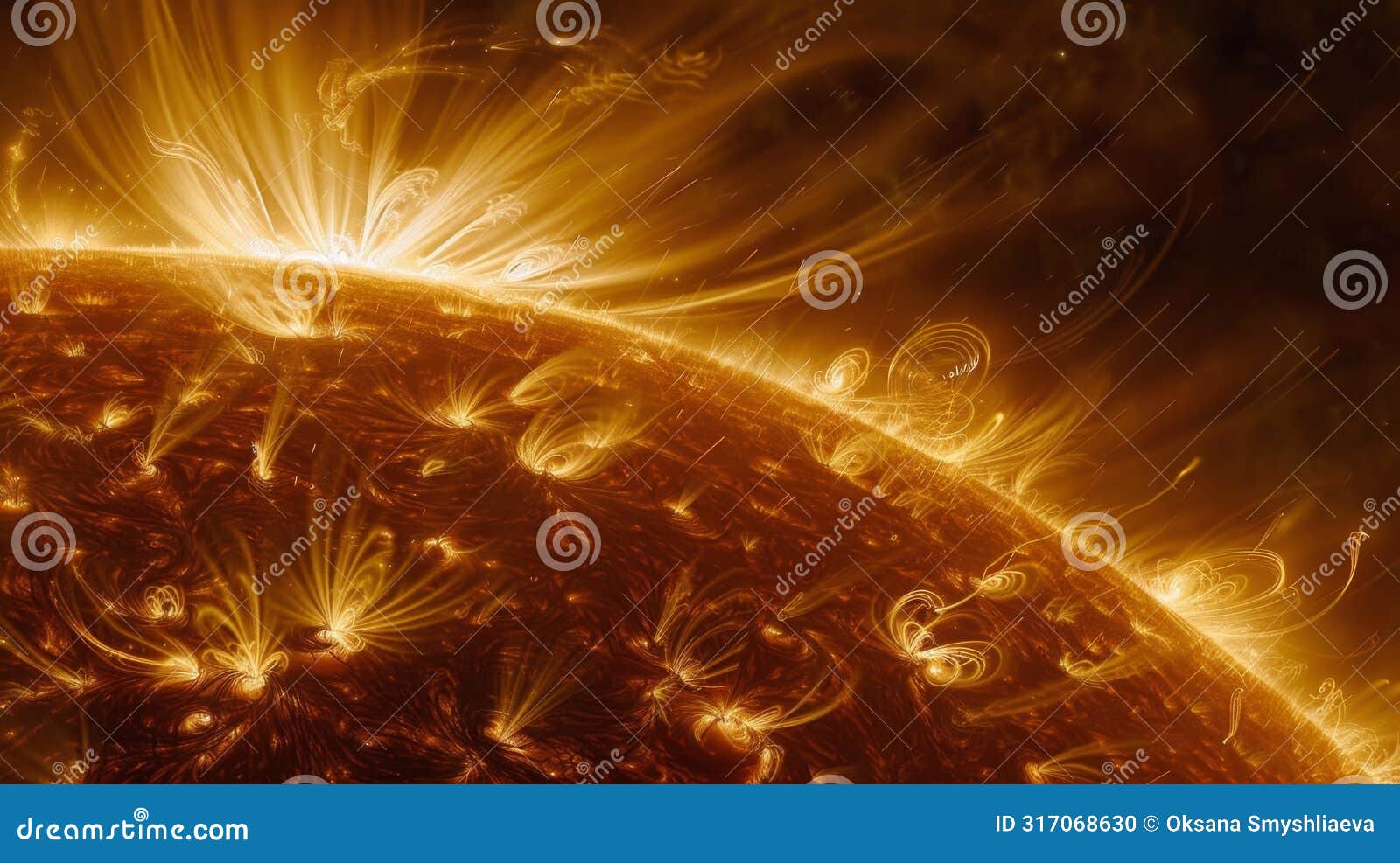 Solar Flare Eruptions on Sun S Surface Out in Space Stock Photo - Image ...