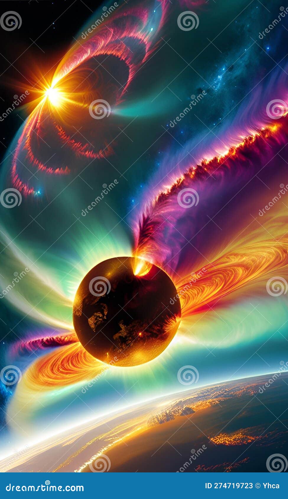 Solar Flare Plasma Illustration Artificial Intelligence Artwork ...