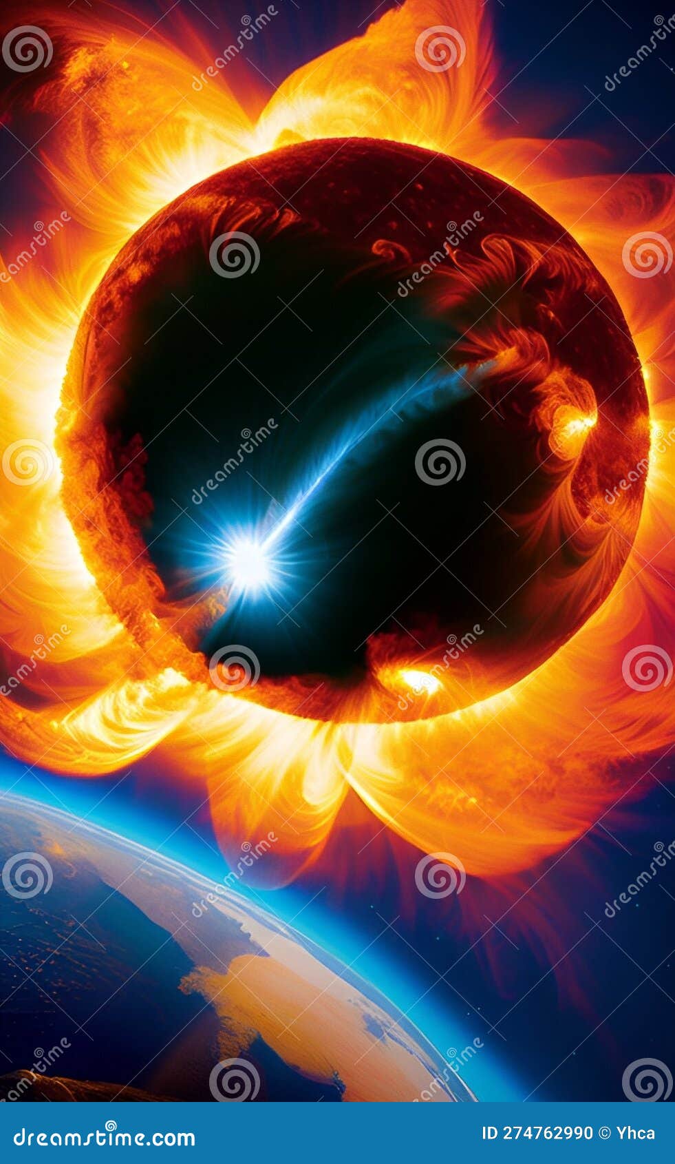 Solar Flare Plasma Illustration Artificial Intelligence Artwork ...