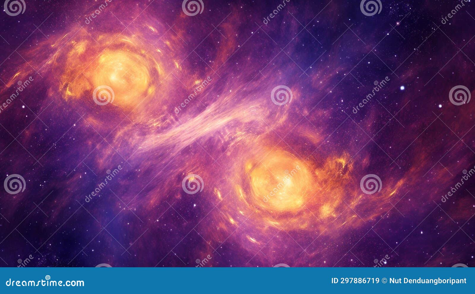 Solar Flare Yellow and Galactic Purple Nebula Background Stock Image ...