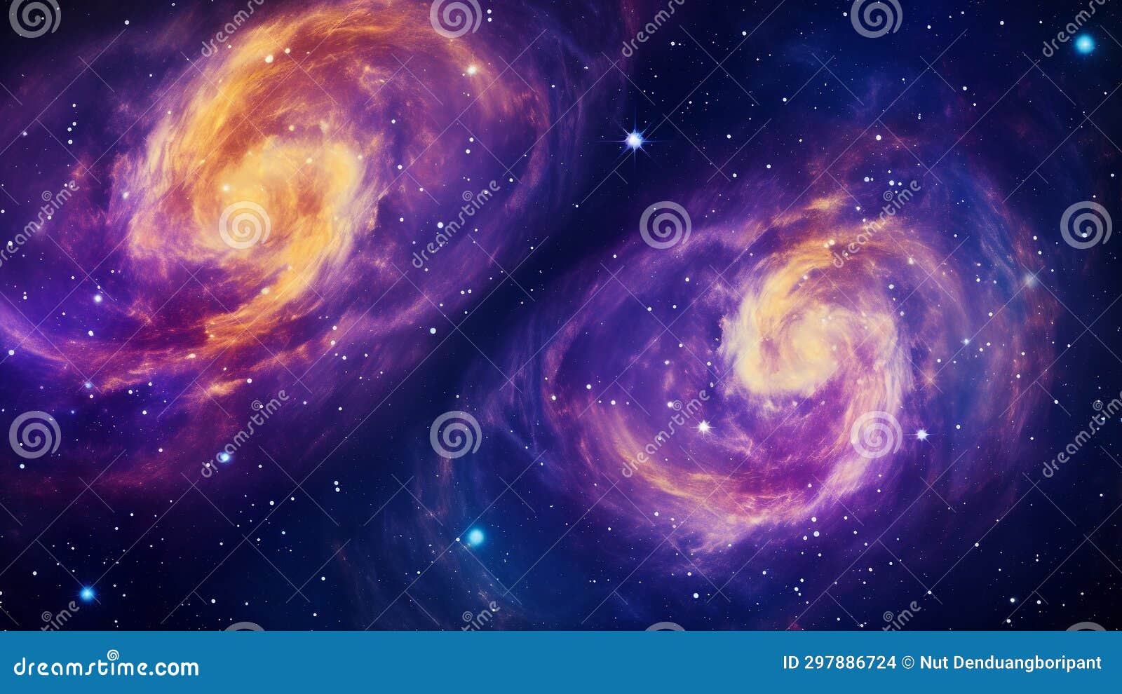 Solar Flare Yellow and Galactic Purple Nebula Background Stock ...