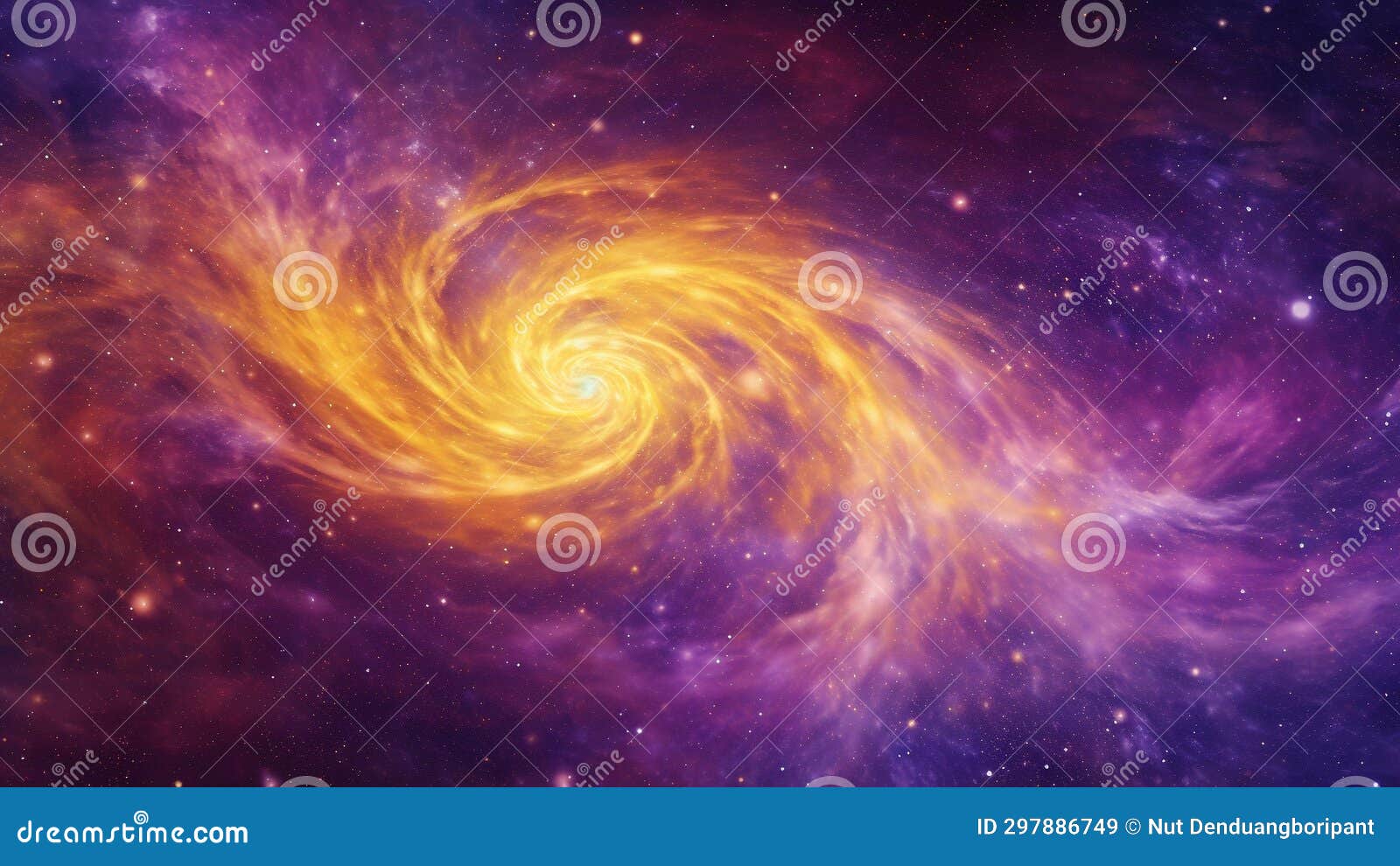 Solar Flare Yellow and Galactic Purple Nebula Background Stock Image ...