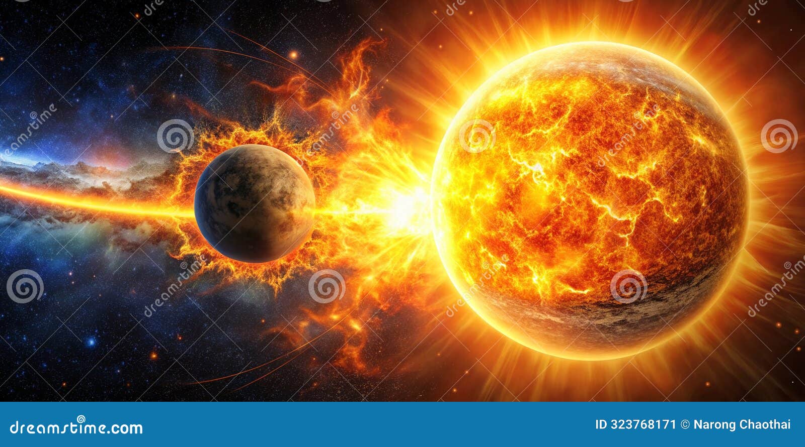 Solar Flash Explosion Mass Ejection Burning Sun and Space Magnetic ...