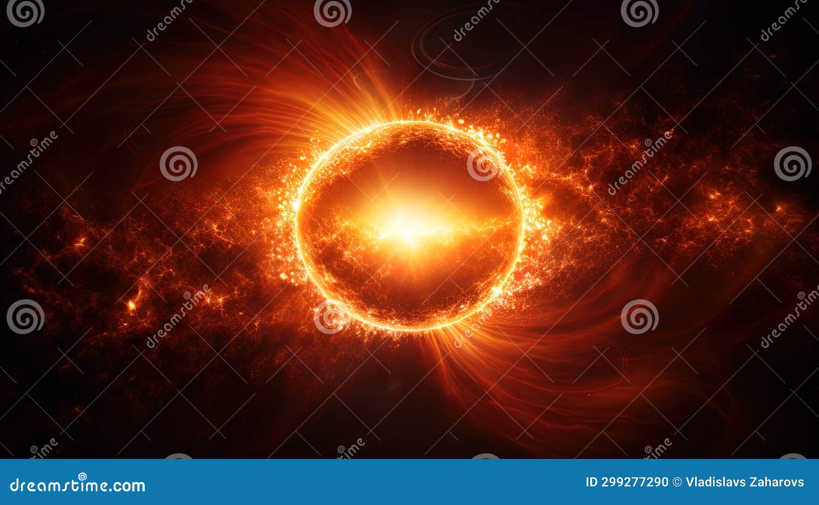 A Solar Flash in the Form of a Huge Flame Ring Covering the Star Stock ...