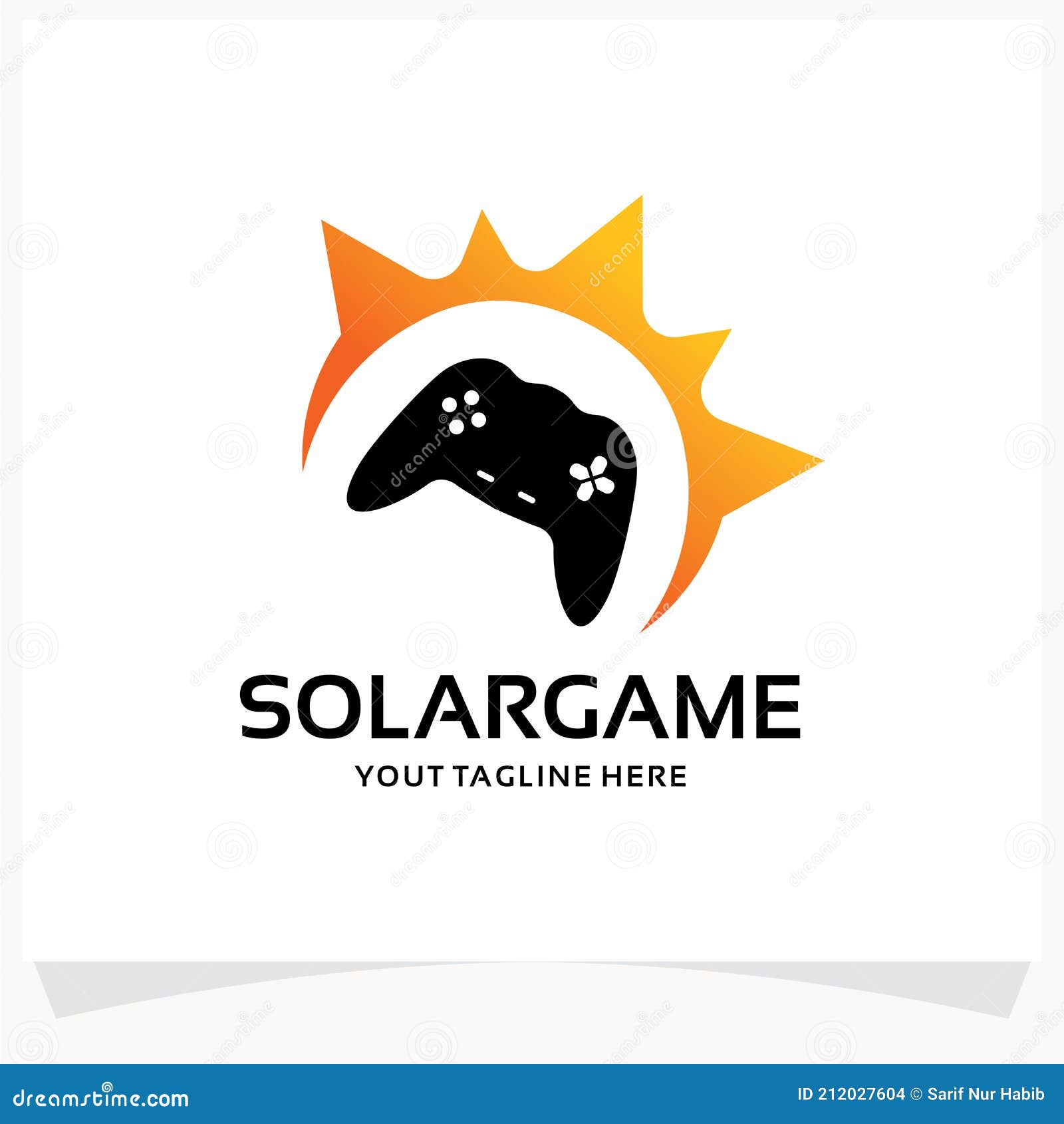 Solar Game Logo Design Template Inspiration Stock Vector - Illustration ...
