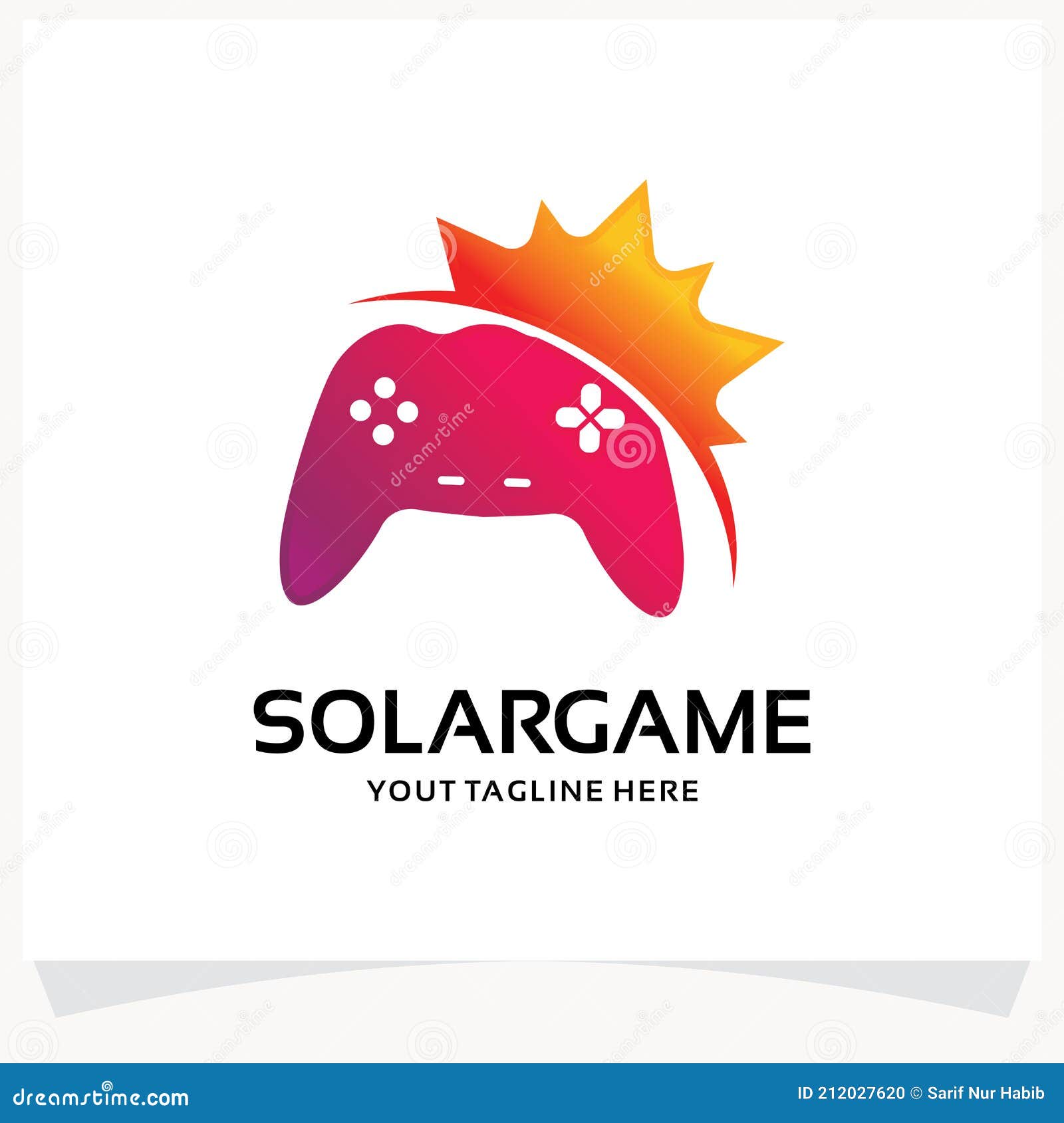 Solar Game Logo Design Template Inspiration Stock Vector - Illustration ...