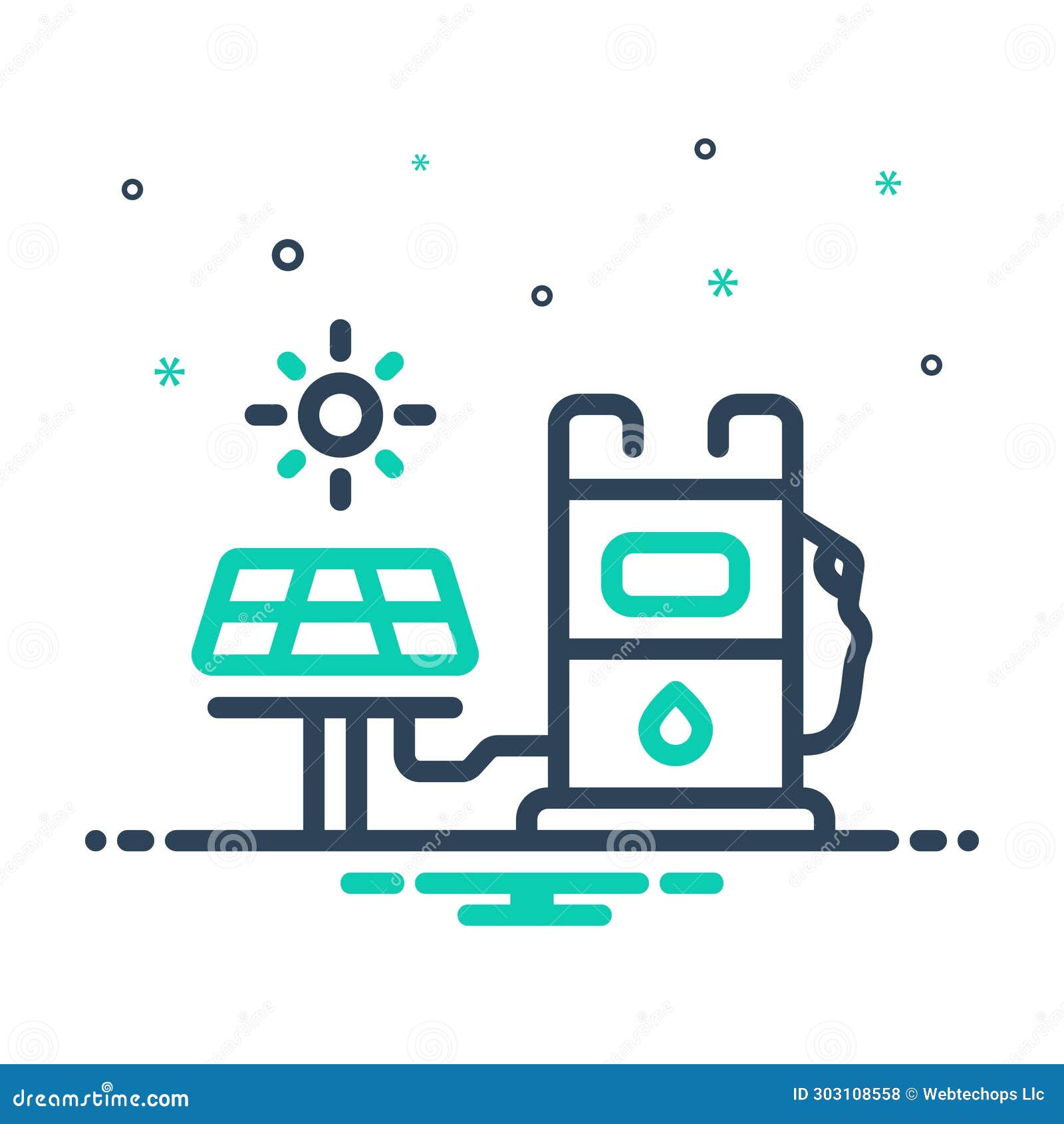 Mix Icon for Solar Gas, Power and Supply Stock Vector - Illustration of ...