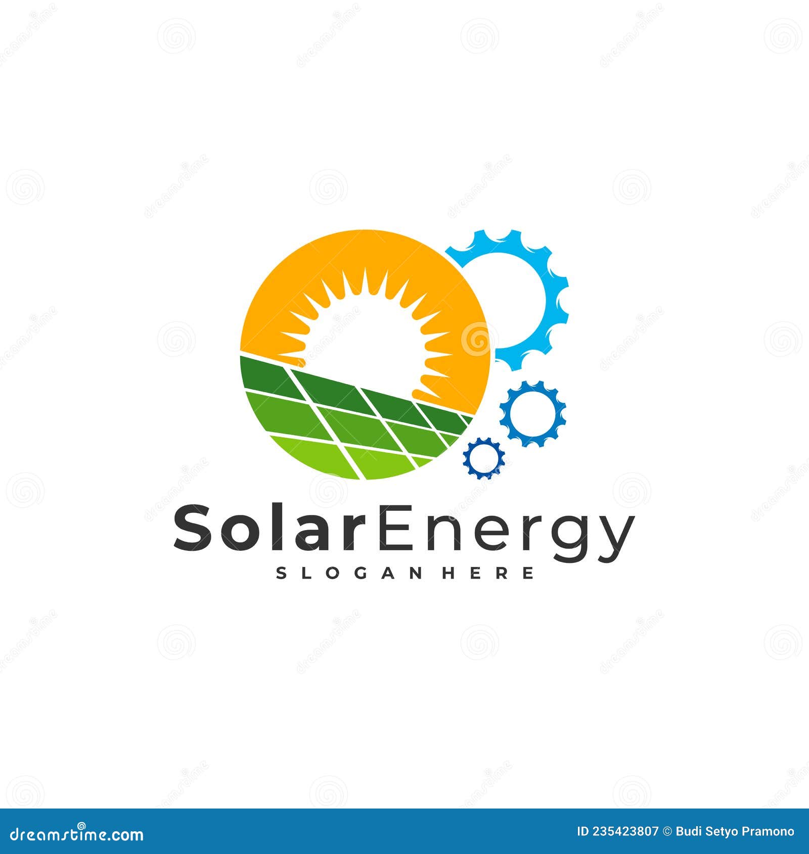 Solar Gear Logo Vector Template, Creative Solar Panel Energy Logo ...