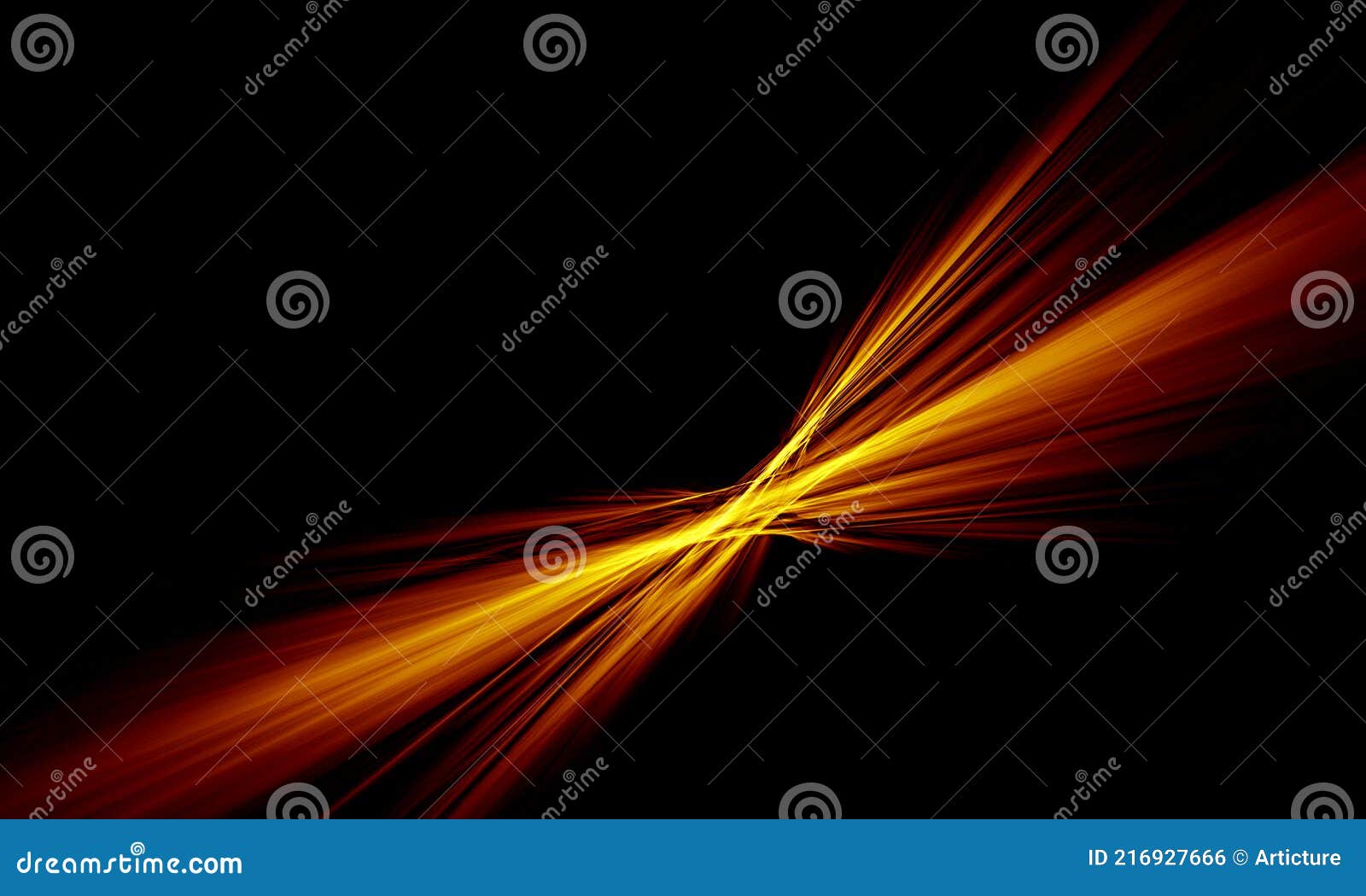 Solar Golden Flashlight in Deep Dark Space. Bunch or Intersection of ...