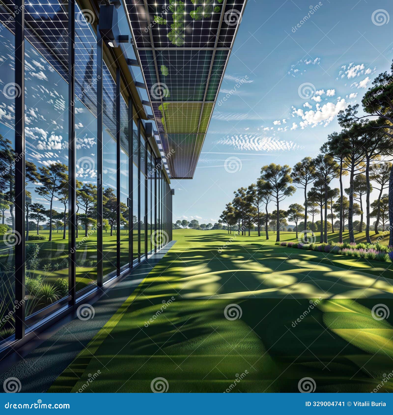 Solar Golf Course: Panels Integrated into Golf Course, Generative Ai ...