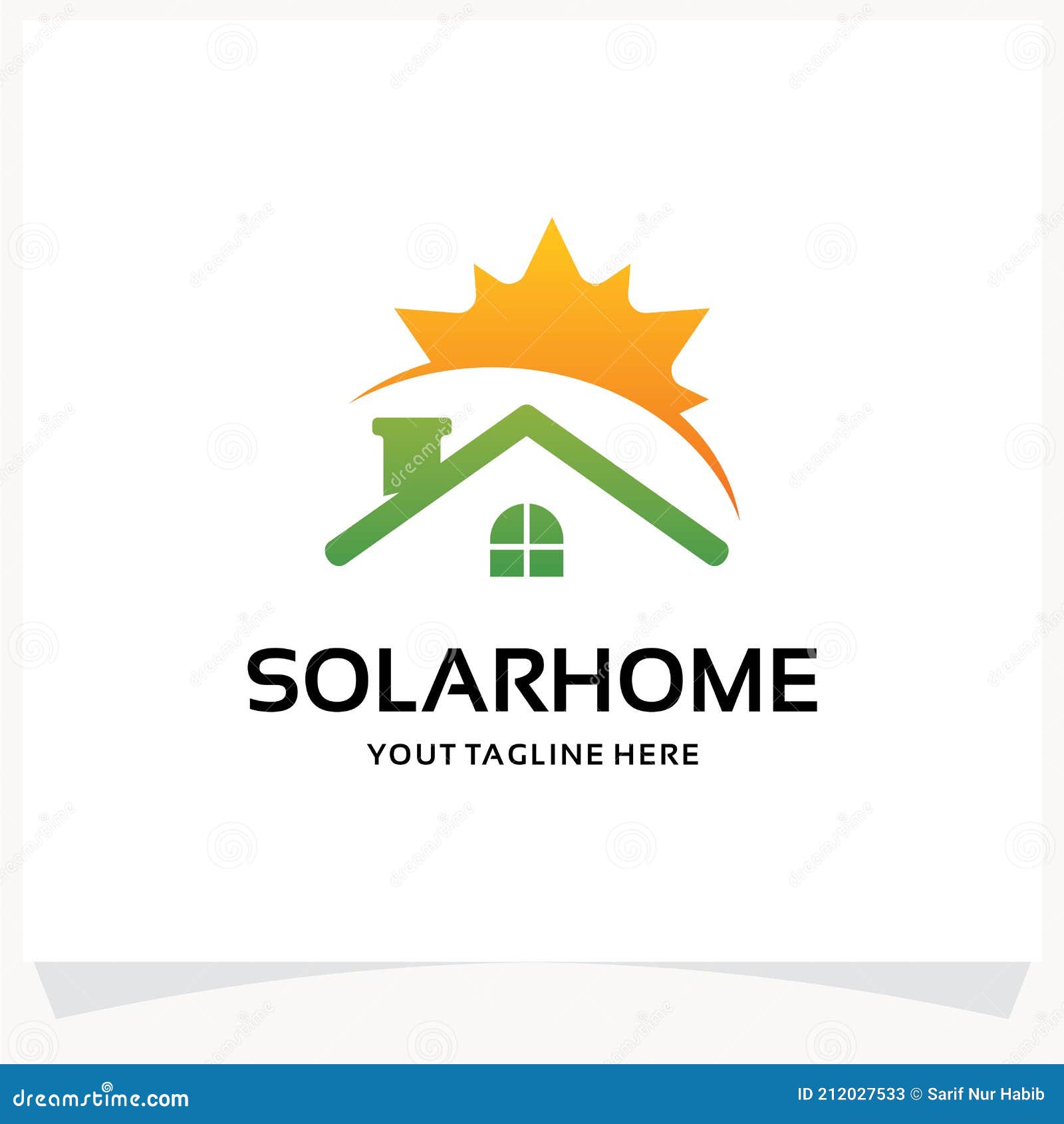 Solar Home Logo Design Template Inspiration Stock Vector - Illustration ...