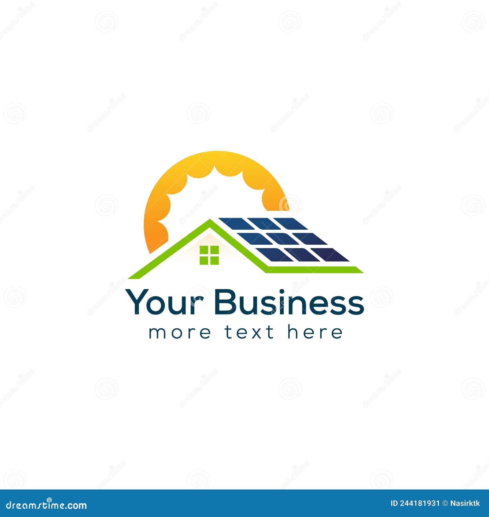 Solar Home Logo Design Template for Tech and Build Stock Vector ...