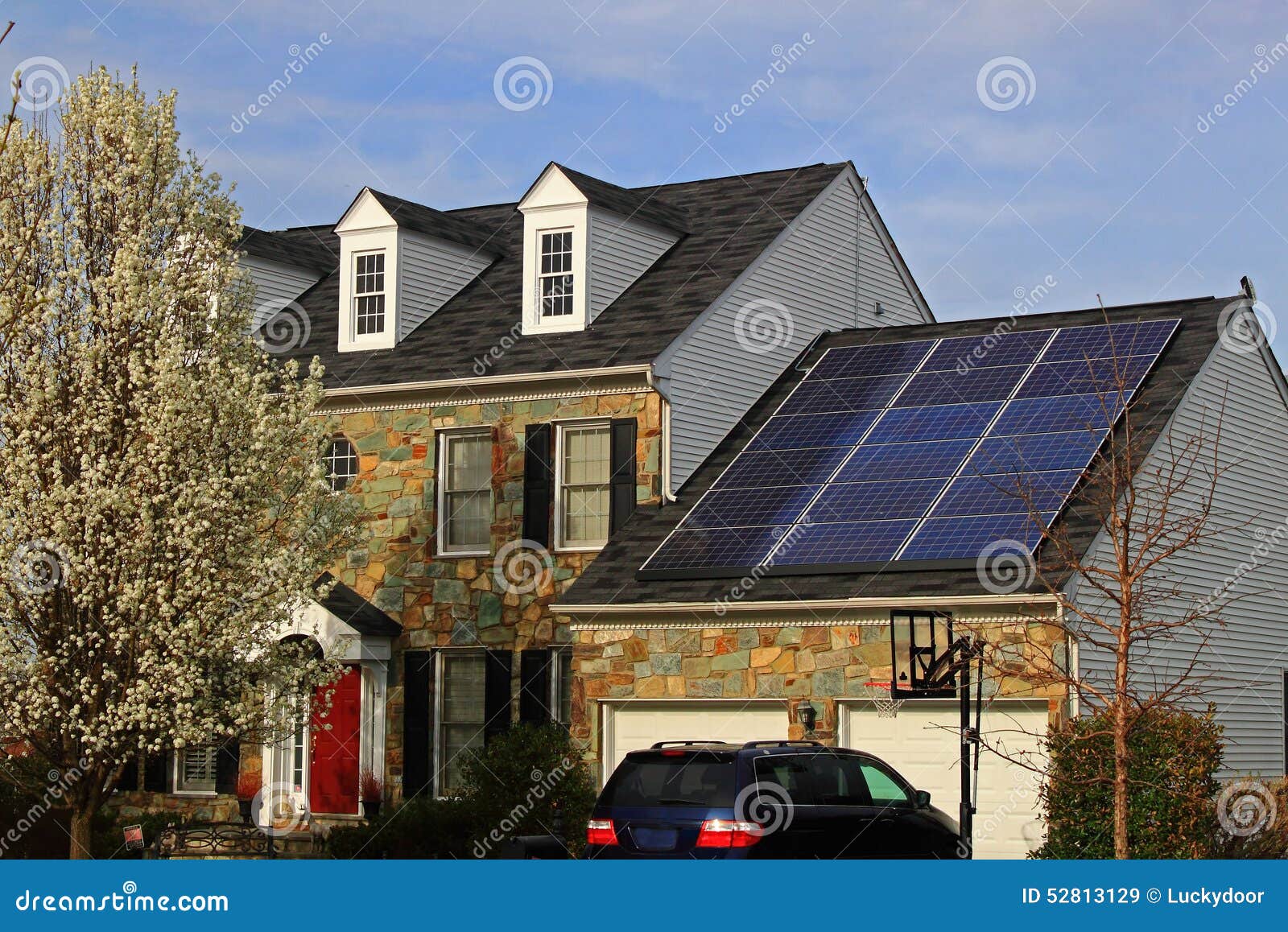 Solar House stock image. Image of home, homes, spring - 52813129