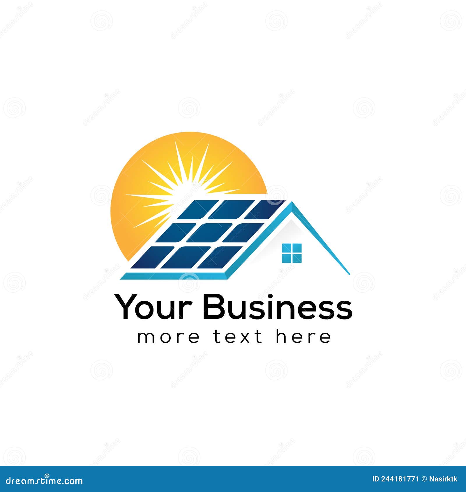 Solar House Logo Design for Power and Energy Stock Vector ...