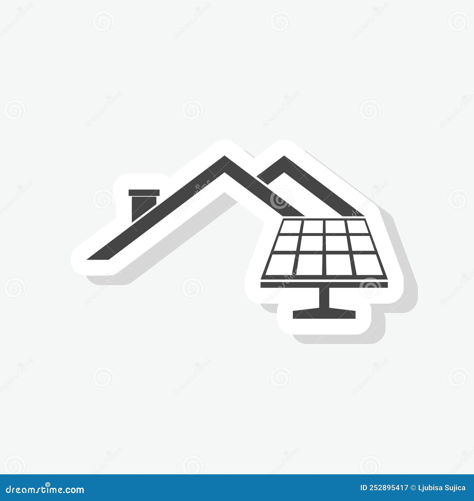 Solar House Logo Sticker Icon Stock Vector - Illustration of services ...