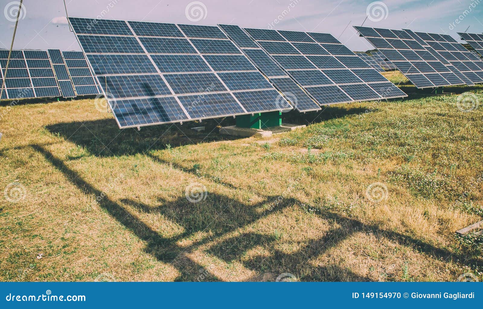 Solar PV On Industrial Roof With Exhaust Duct Chimneys Royalty-Free ...