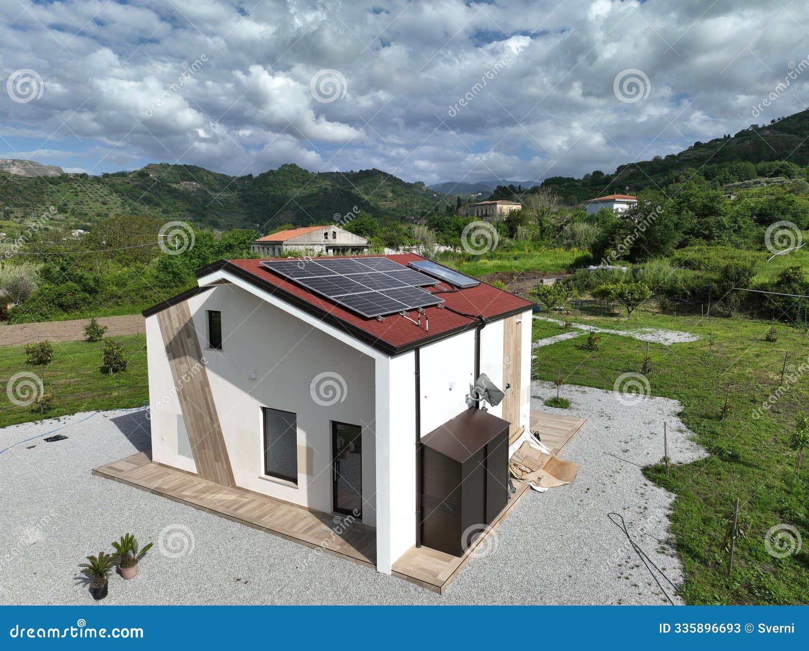 Solar Installation in Final Stages Stock Image - Image of battery ...