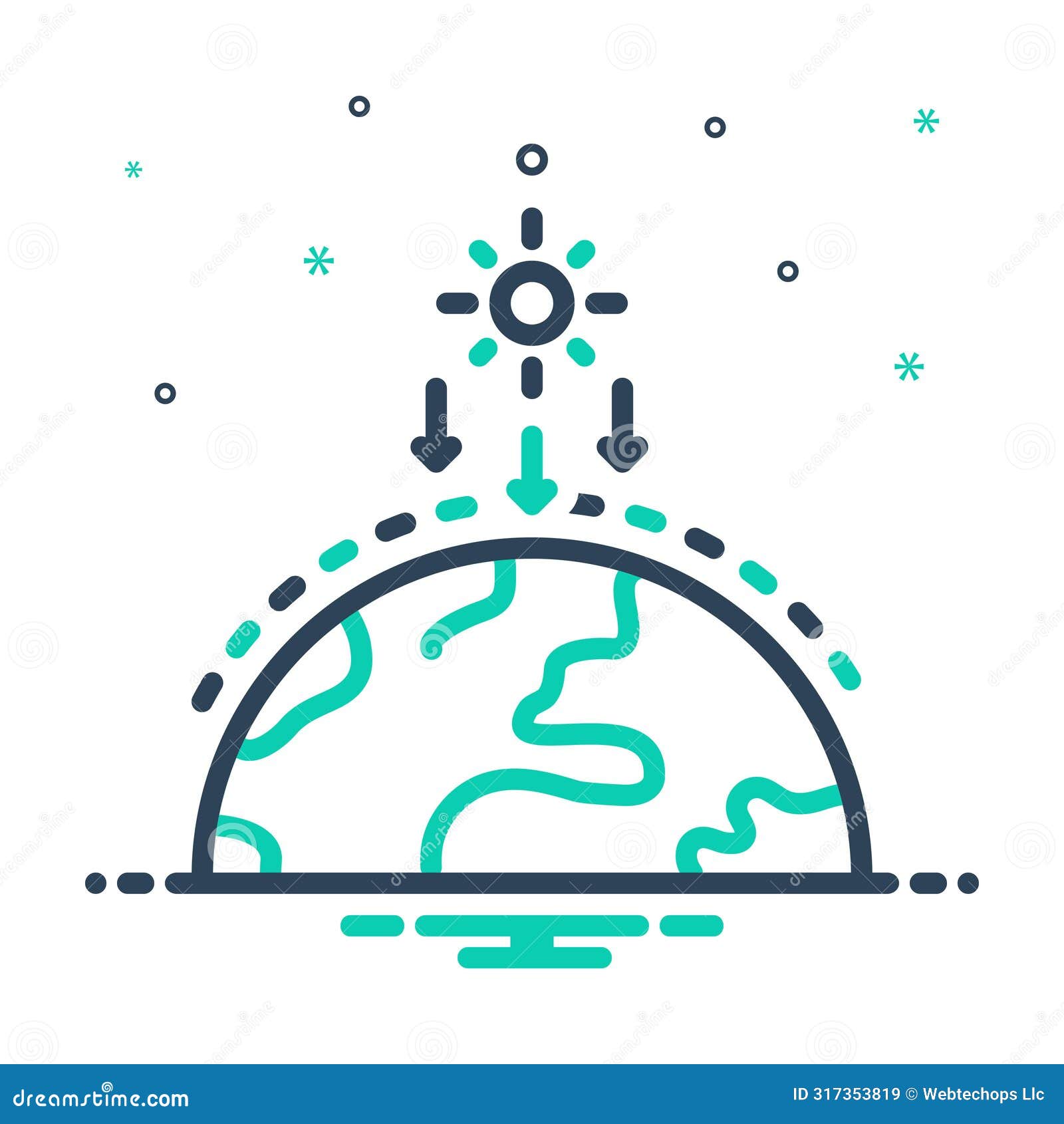 Mix Icon for Solar Irradiance, Sunrise and Ecology Stock Vector ...