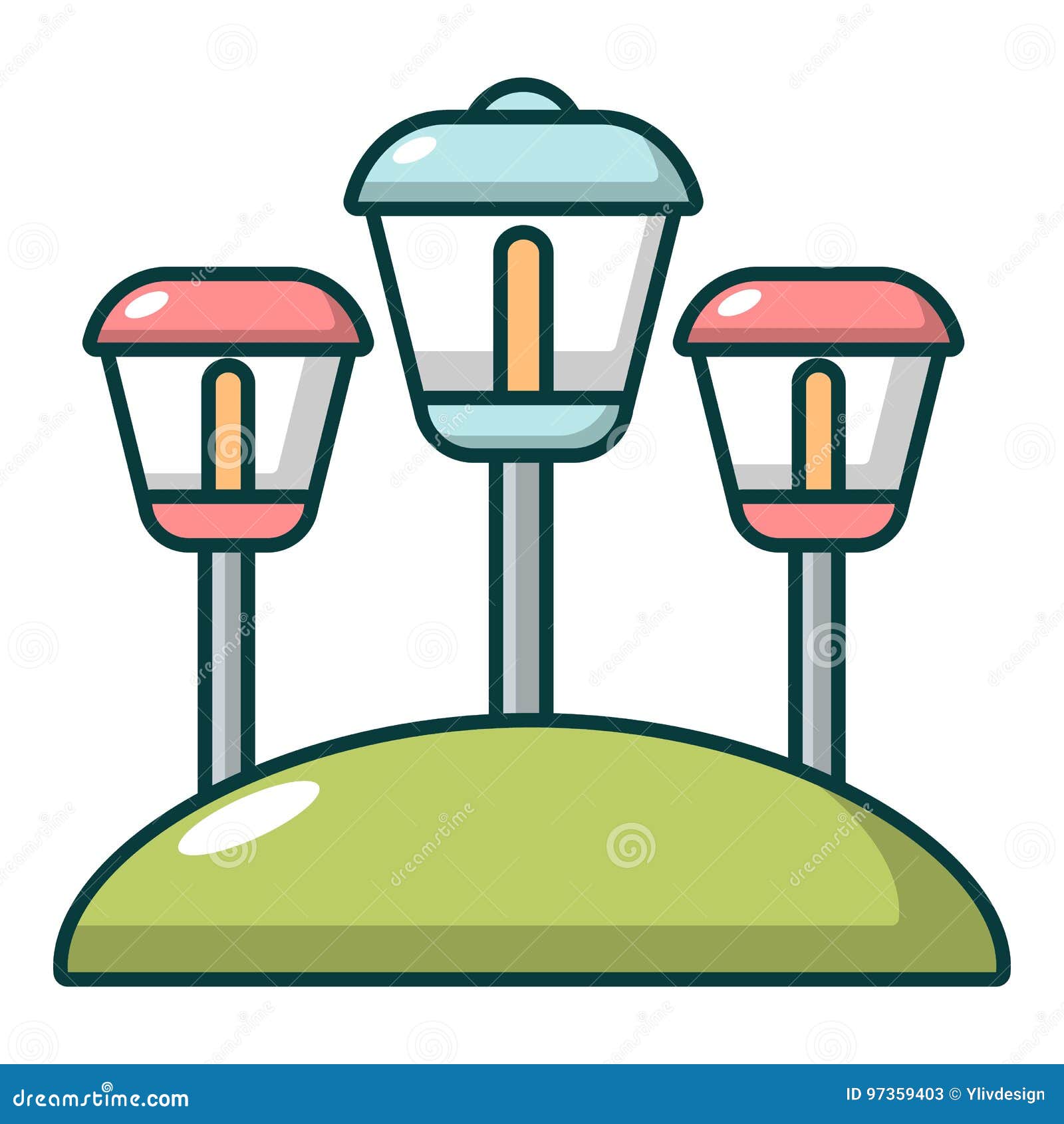 Solar Lamps Garden Light Icon, Cartoon Style Stock Vector ...