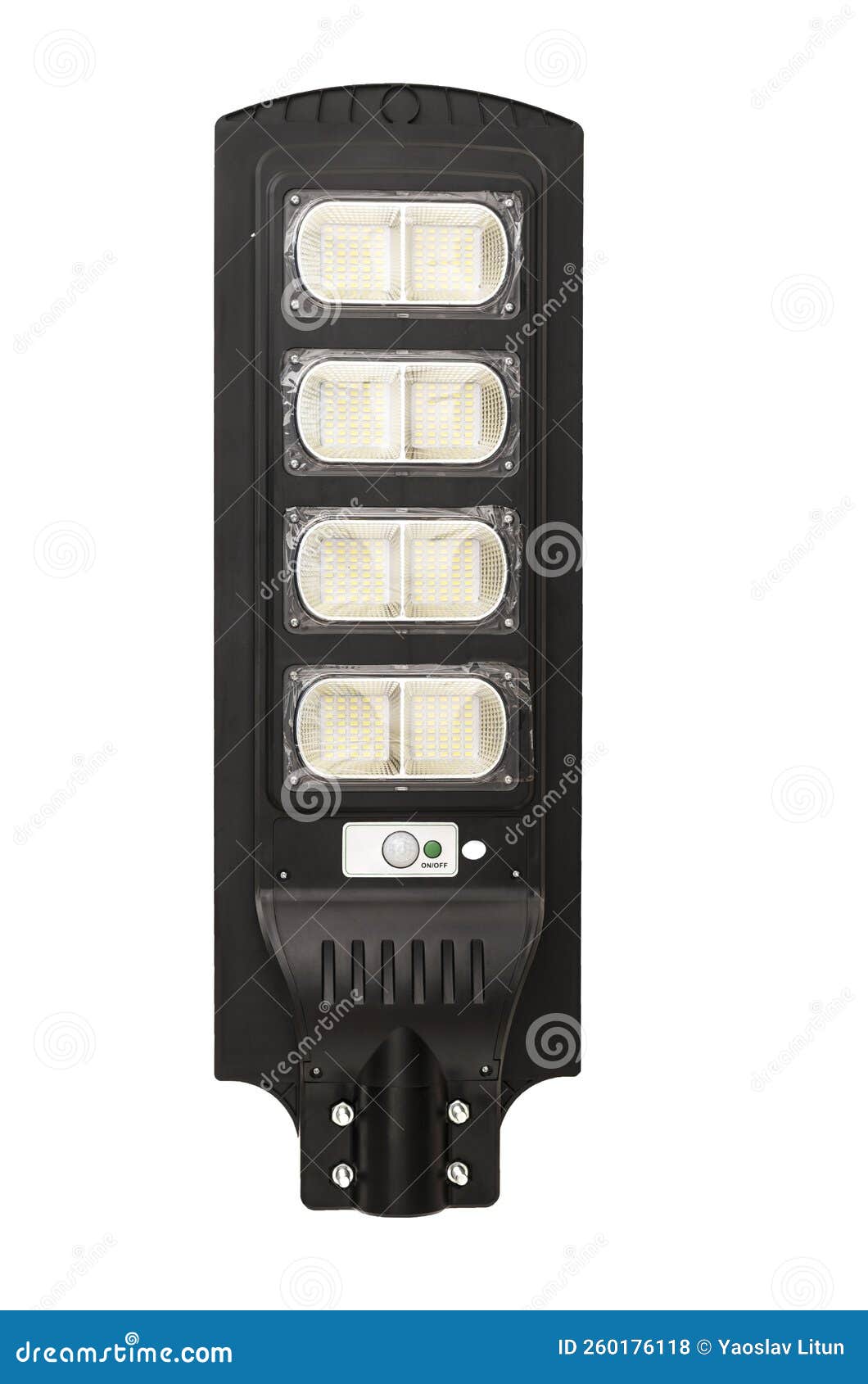 Solar Led Lighting with Solar Energy Panel Isolated on a White ...